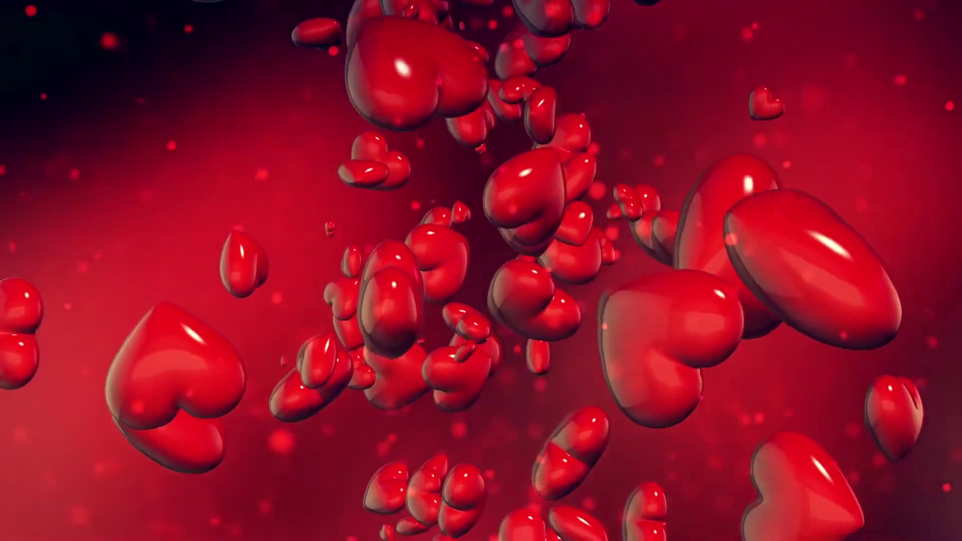 Red Glowing Romantic Hearts Flying Animation Stock Motion Graphics SBV ...