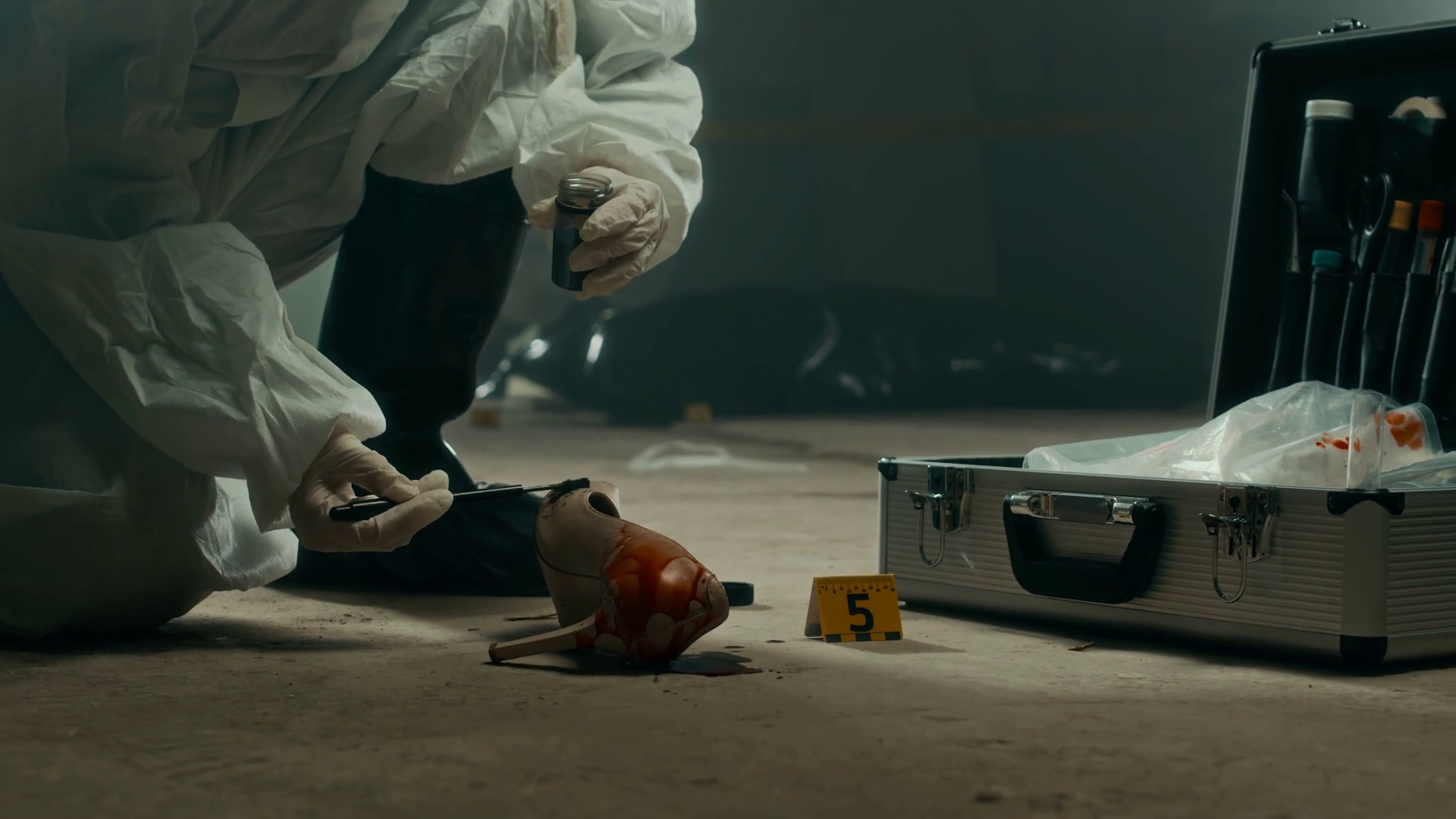 Ground Level Lowkey Shot Of Forensic Stock Footage SBV-351735633 ...