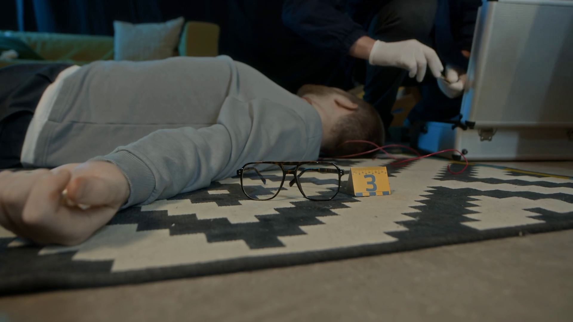 Ground Level Shot Of Male Corpse Lying On Stock Footage SBV-351895421 ...