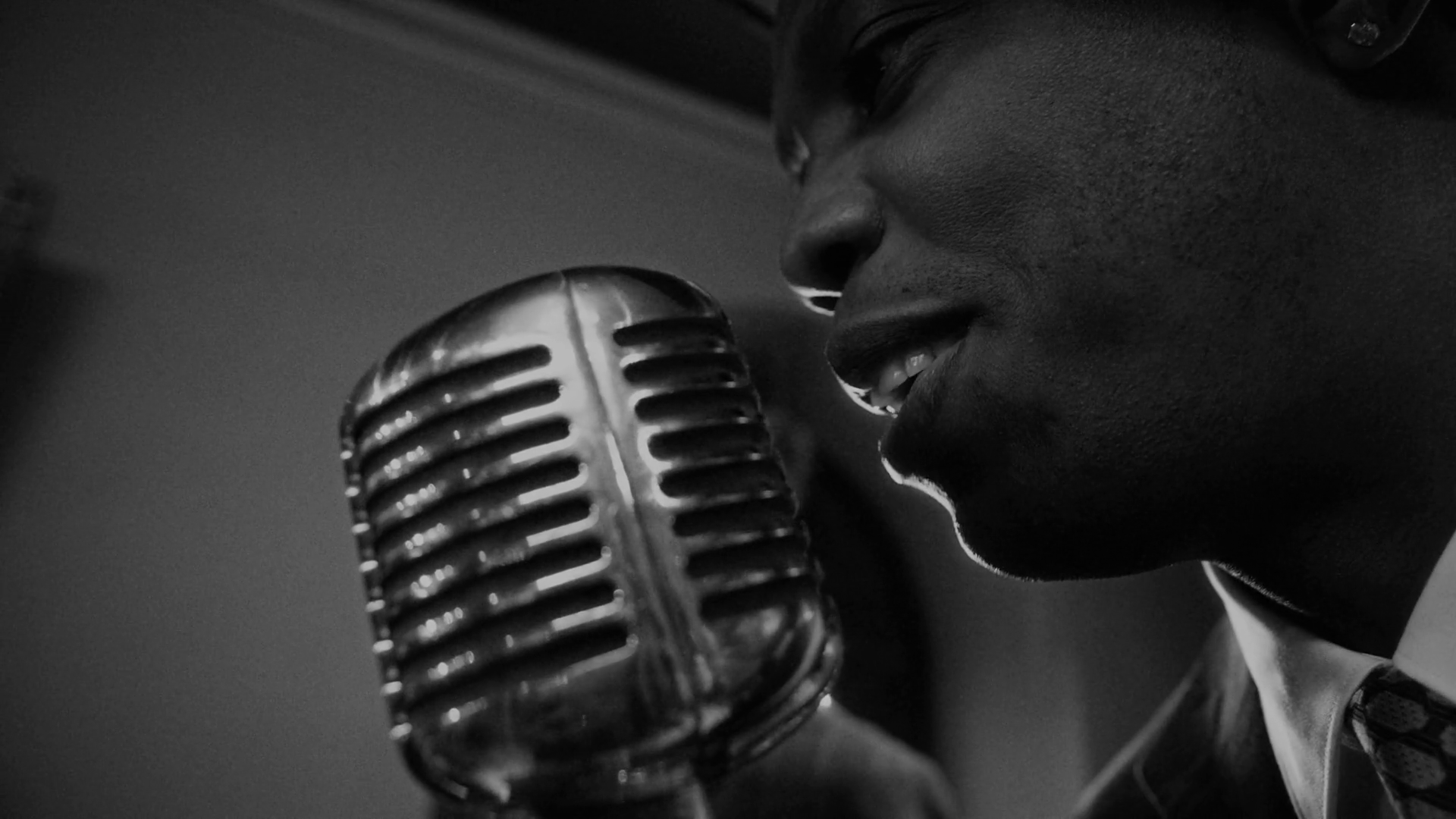 Closeup Of Timeless Black Man Singing Into Stock Footage SBV-352004875 ...