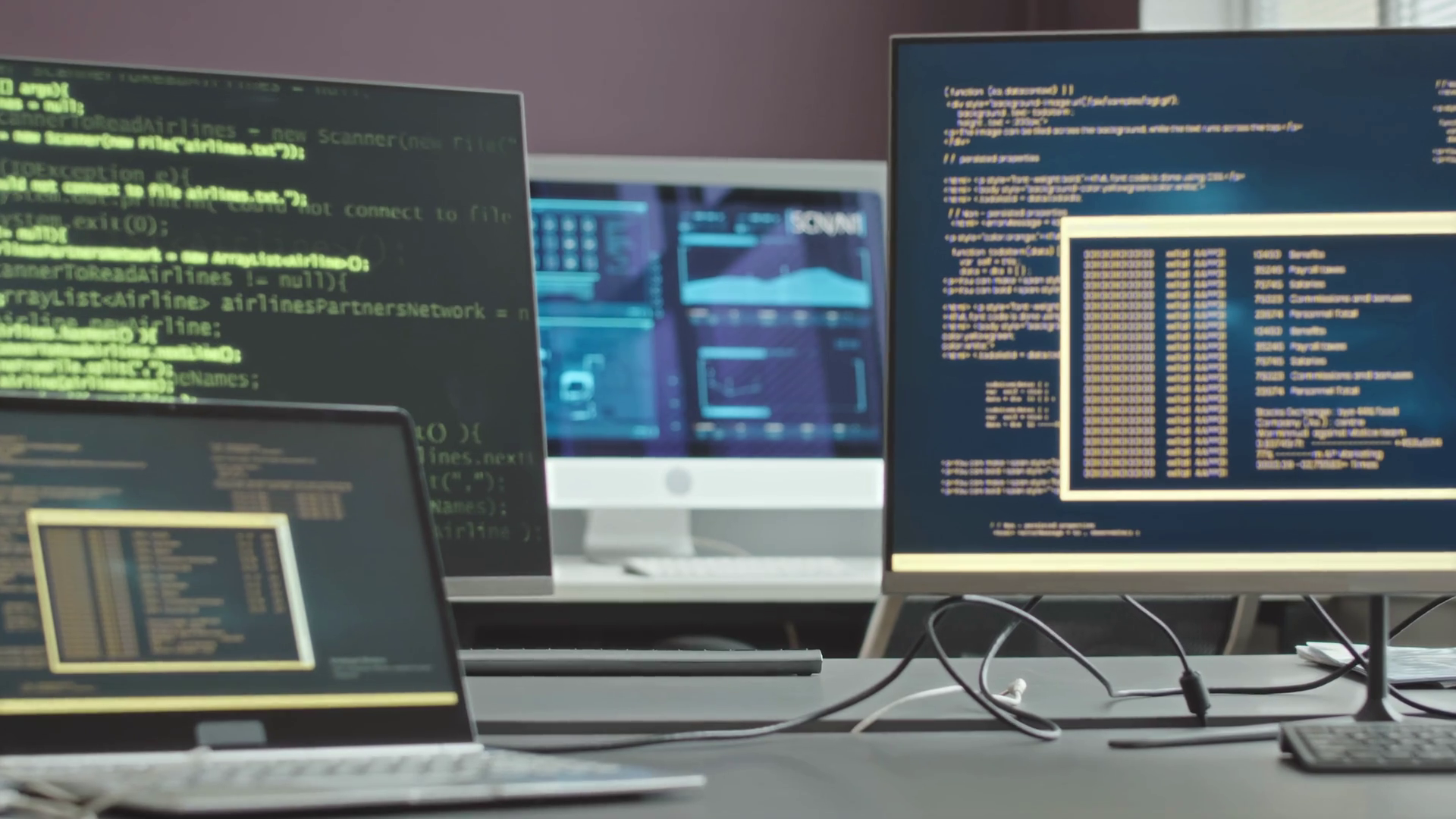 Zoom In People Shot Of Office Desks With Stock Footage SBV-347761005 ...