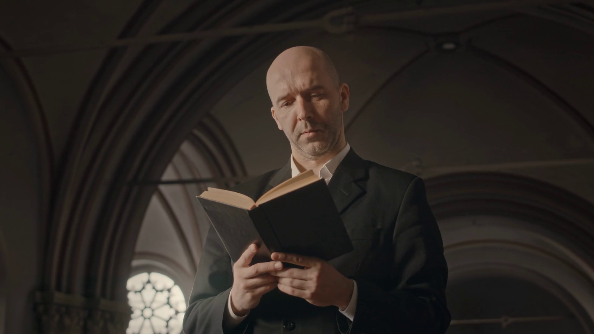 Medium Shot Of Caucasian Bald Headed Priest Stock Footage SBV-347590667 ...