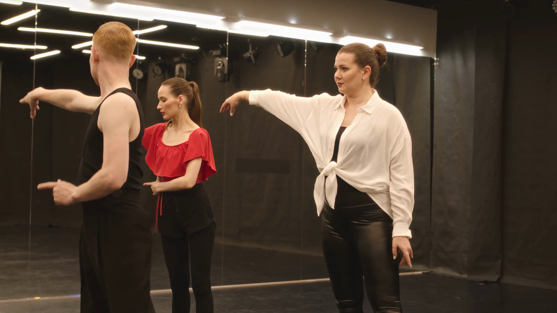 Young Women Practicing Latin Dance With Male Stock Footage SBV ...