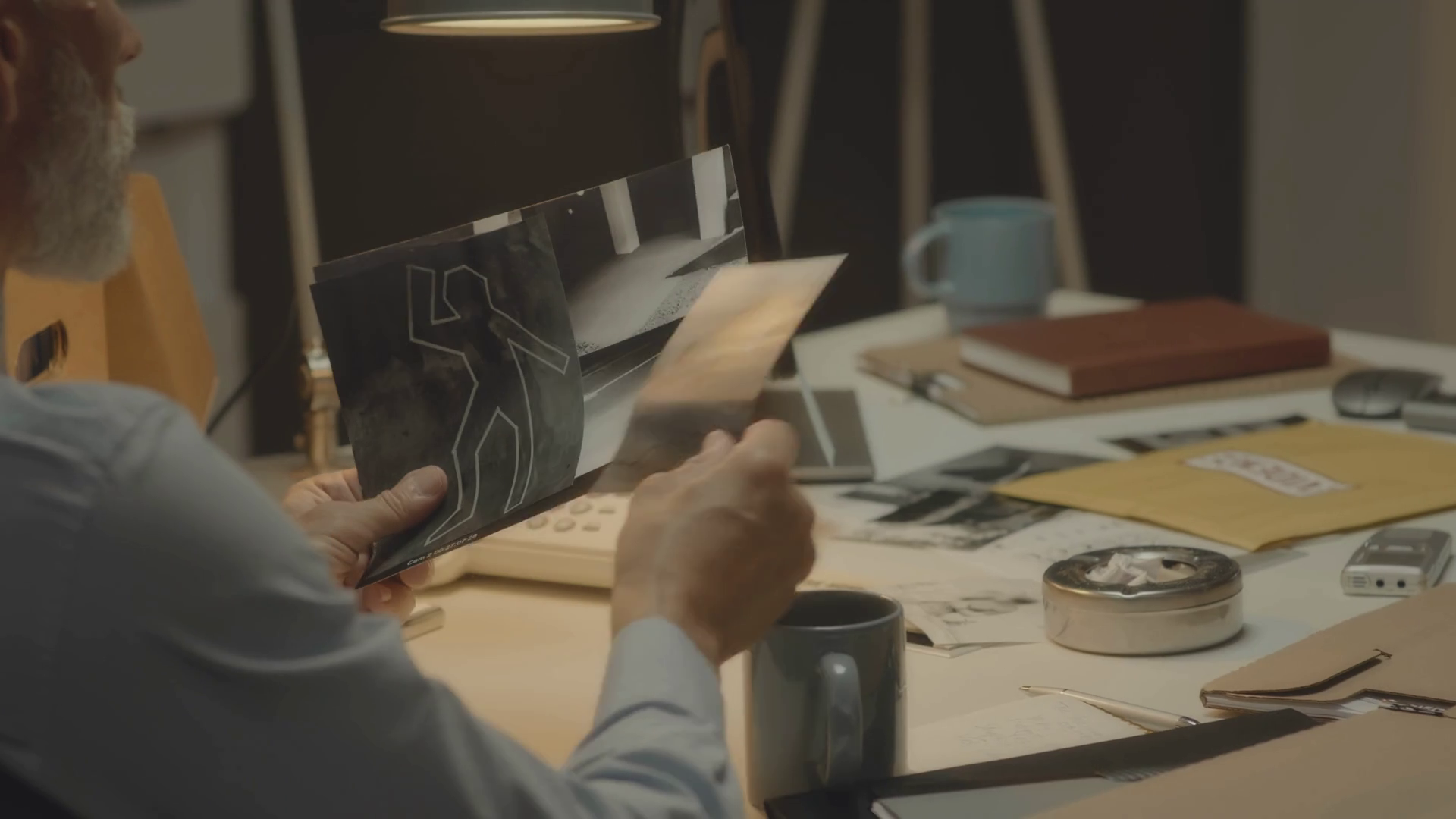 Over Shoulder Of Serious Gray Haired Bearded Stock Footage SBV ...