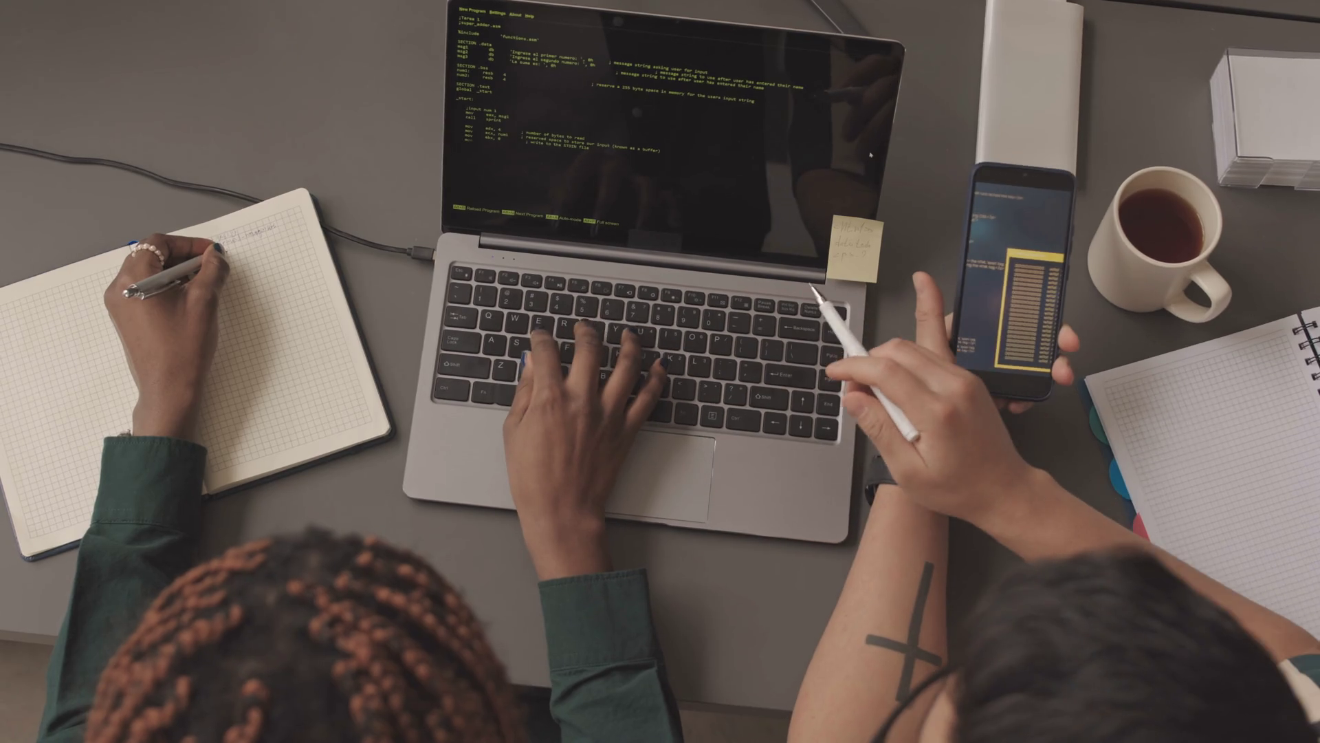 Top View Slowmo Of Two Diverse Programmers Stock Footage SBV-347027551 ...