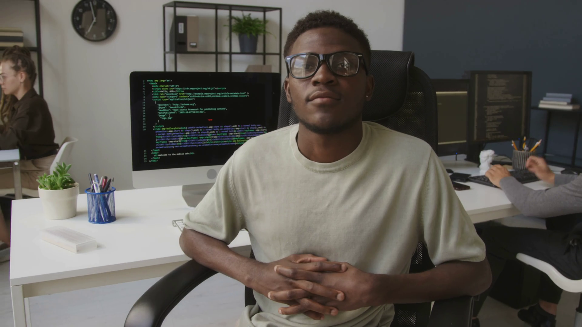 Medium Portrait Of African American Male Stock Footage SBV-348655948 ...