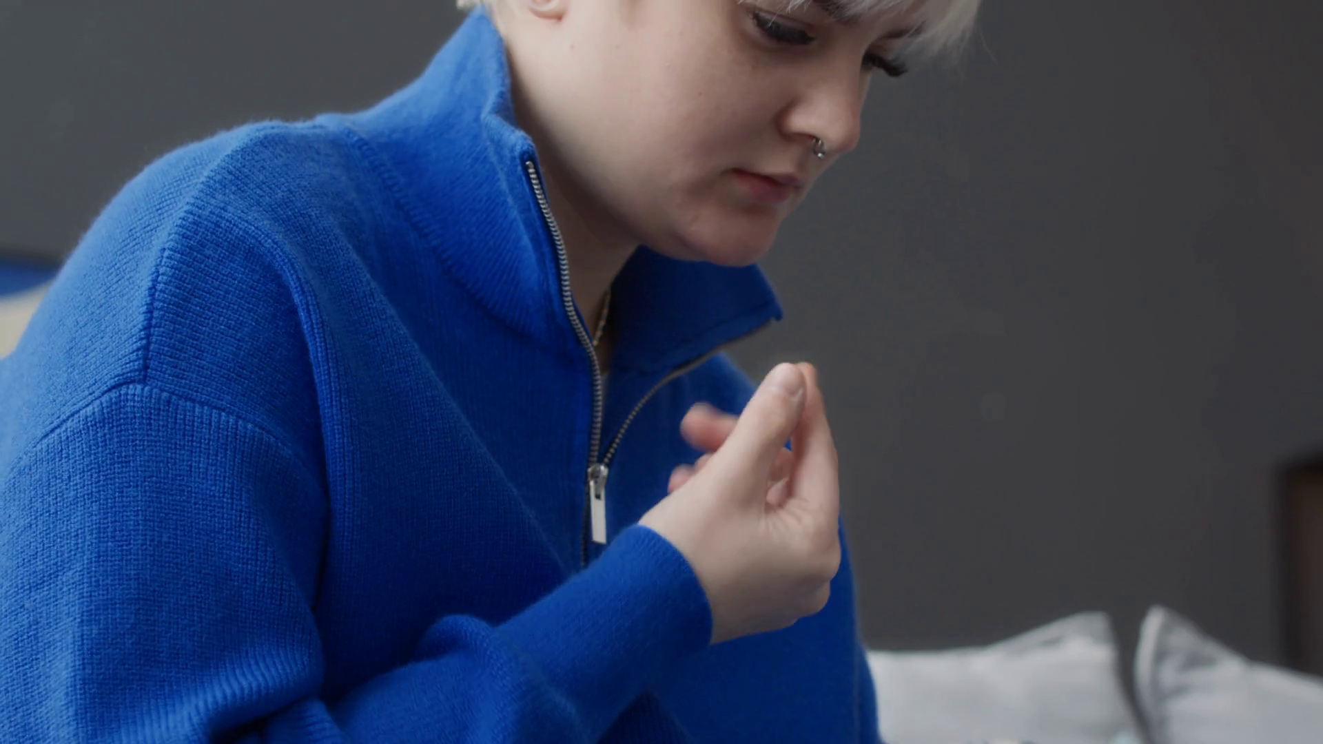 Young Caucasian Deaf Woman Talking In Hand Stock Footage SBV-348813157 ...