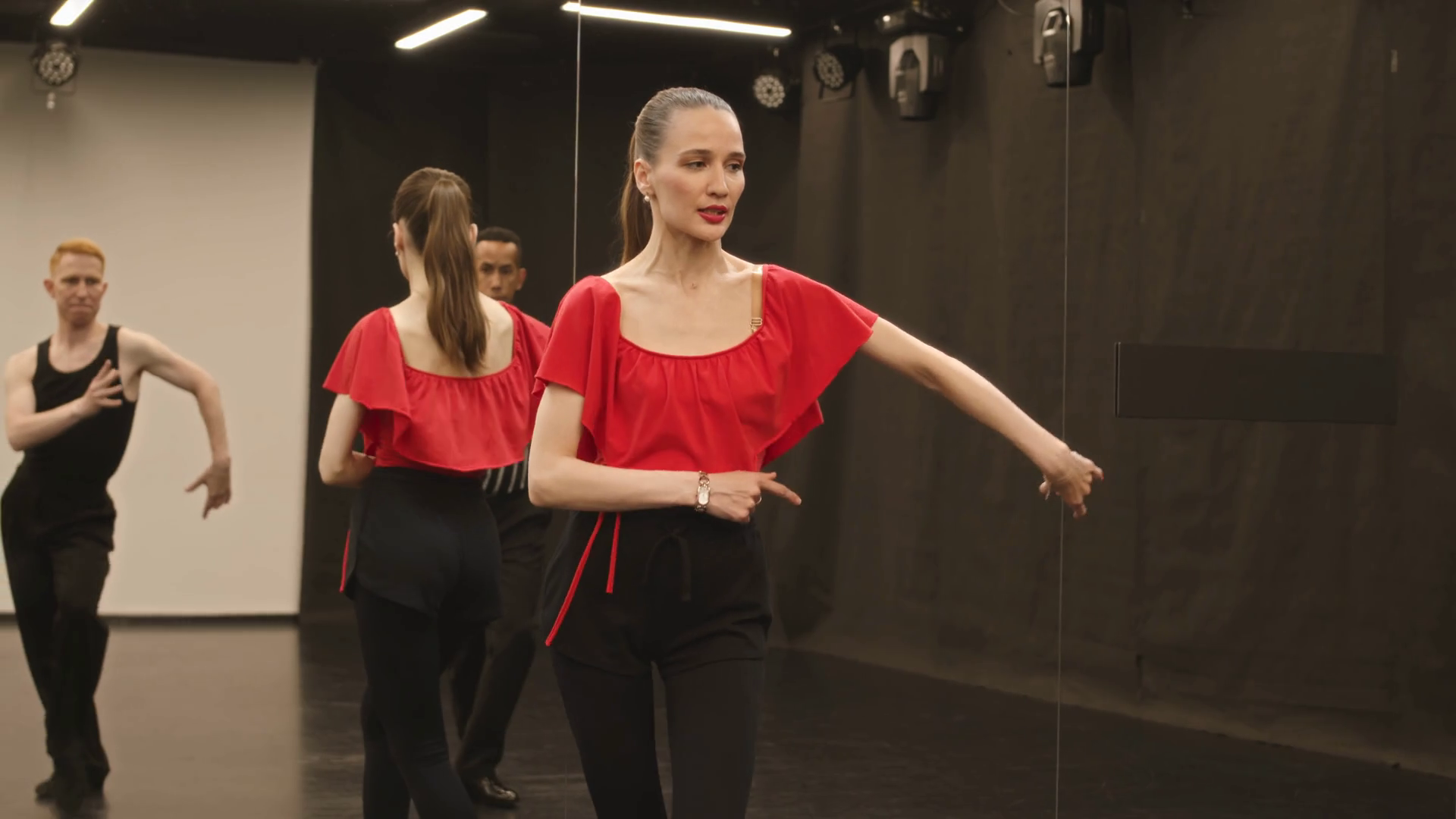 Expressive Woman Dancing Bachata In Group Stock Footage SBV-347798453 ...