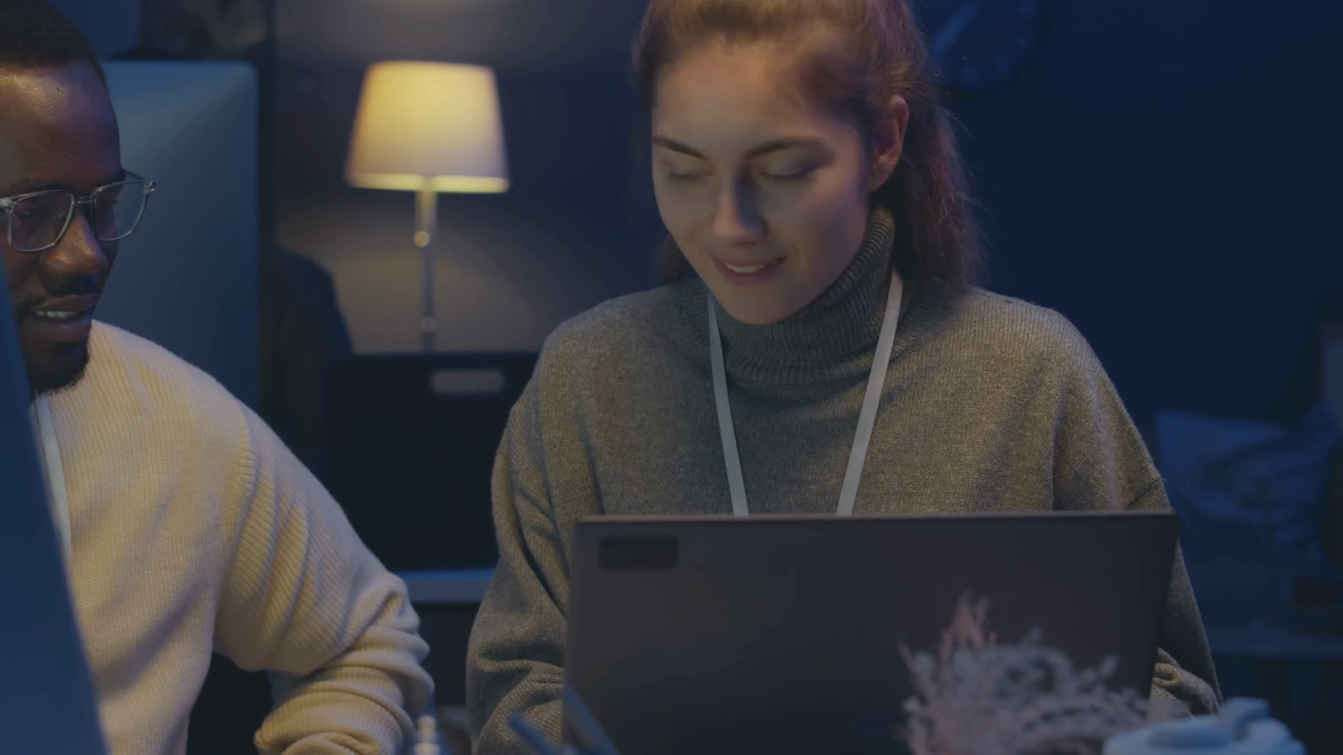 Waist Up Of Young Multiracial Programmers Stock Footage SBV-348739286 ...