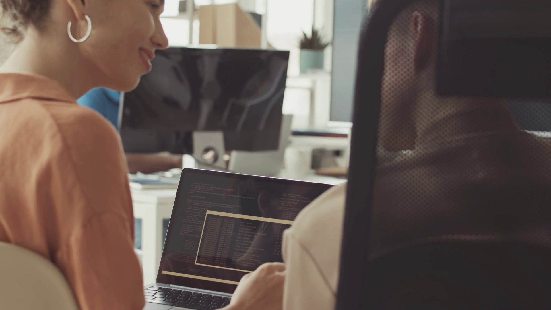 Couple Of Young Programmers Looking At Stock Footage SBV-347293998 ...