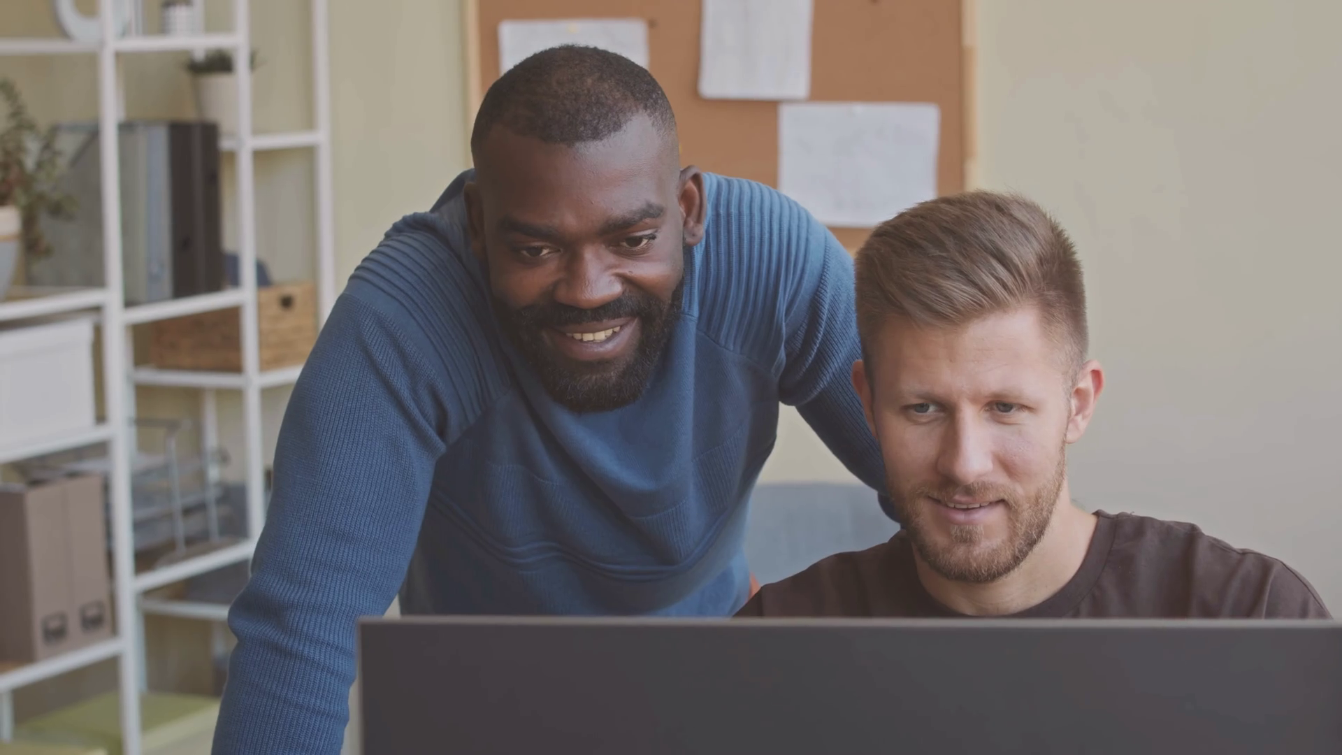 Two Diverse Male Programmers Working Stock Footage SBV-347296608 ...