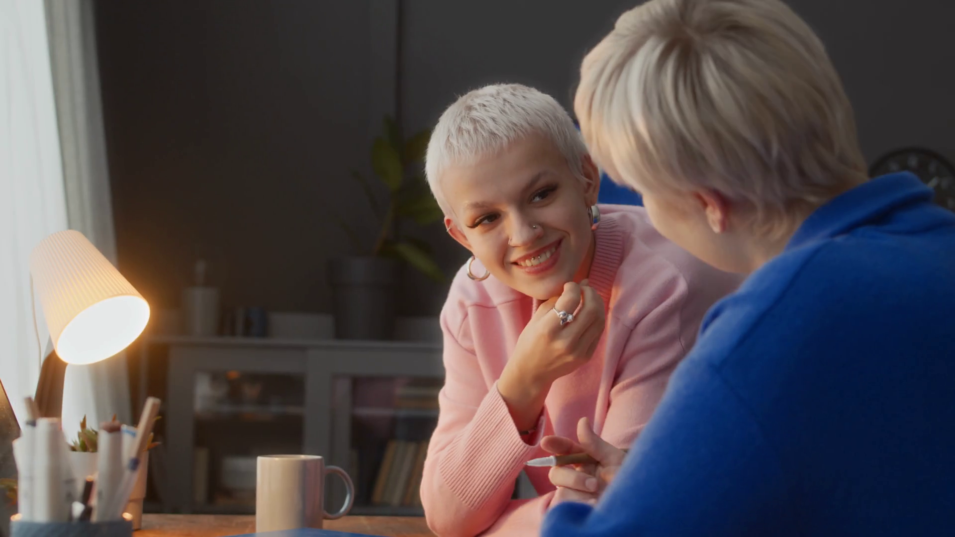 Waist Up Of Two Young Caucasian Deaf Mute Stock Footage SBV-348814576 ...