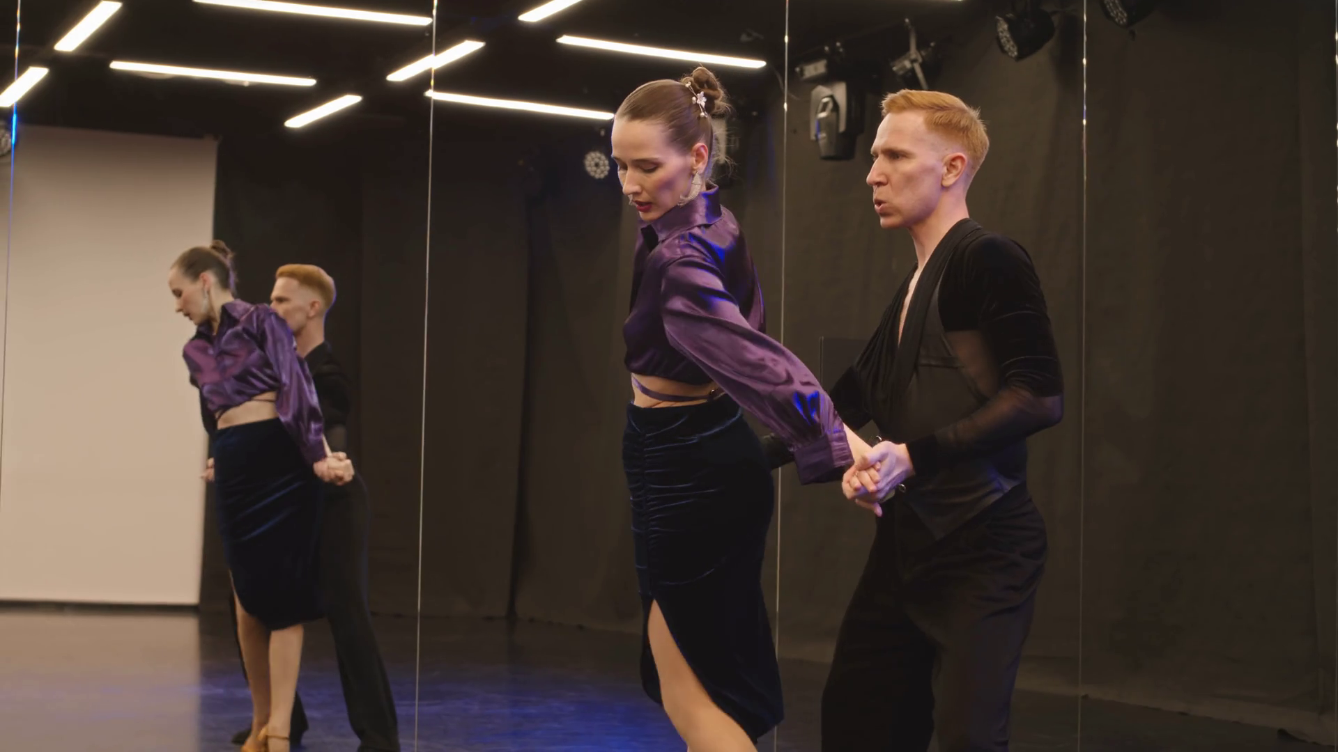 Elegant Slow Motion Of Young Couple Ballroom Stock Footage SBV ...