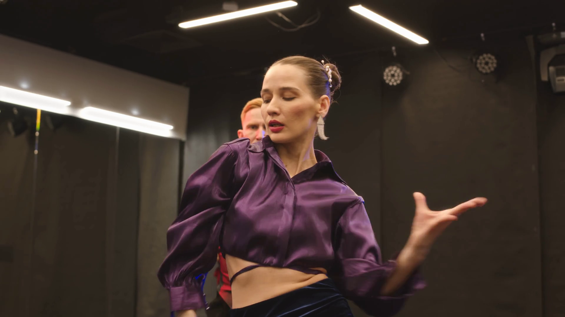 Elegant Couple Performing Beautiful Dance In Stock Footage SBV ...