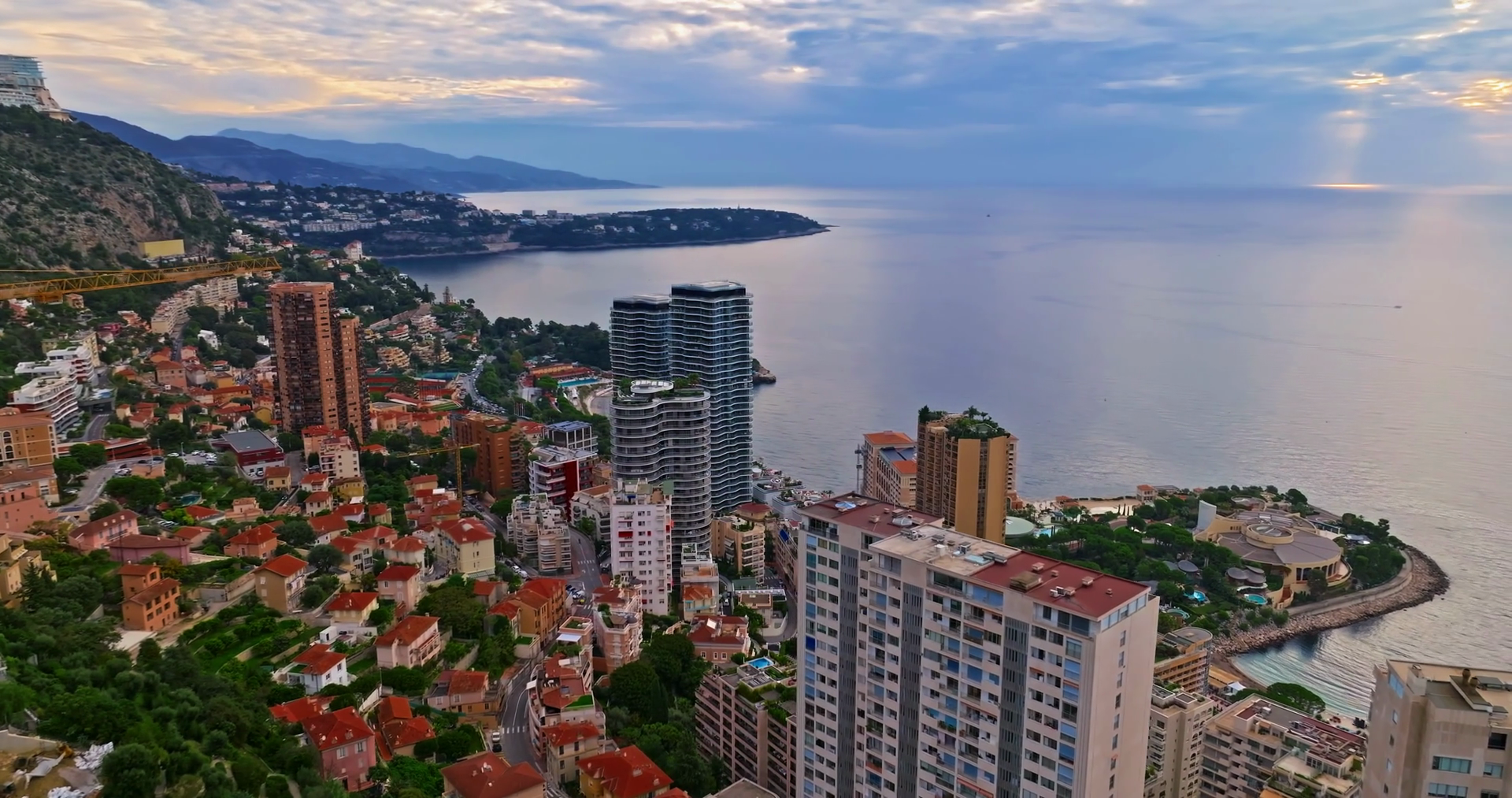Aerial View Of City Center Of Monaco Stock Footage SBV-351973136 ...