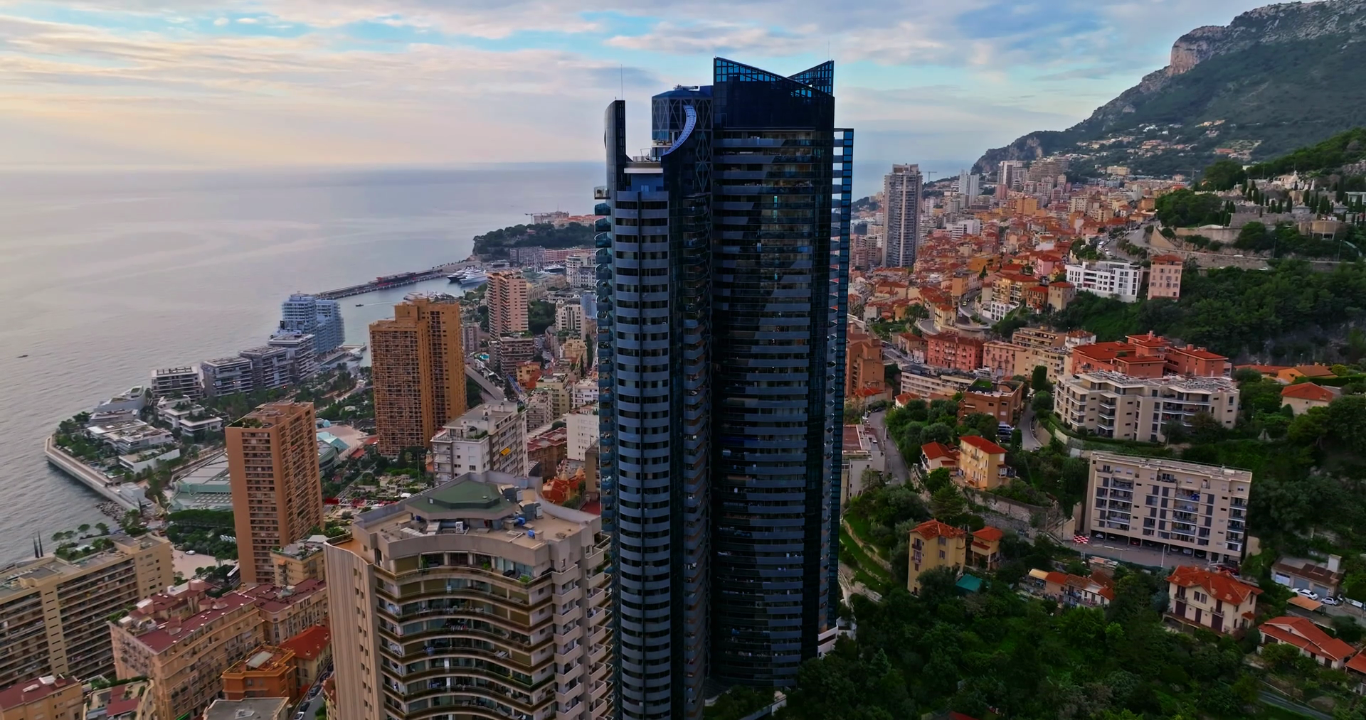 Aerial View Of City Center Of Monaco Stock Footage SBV-351979505 ...