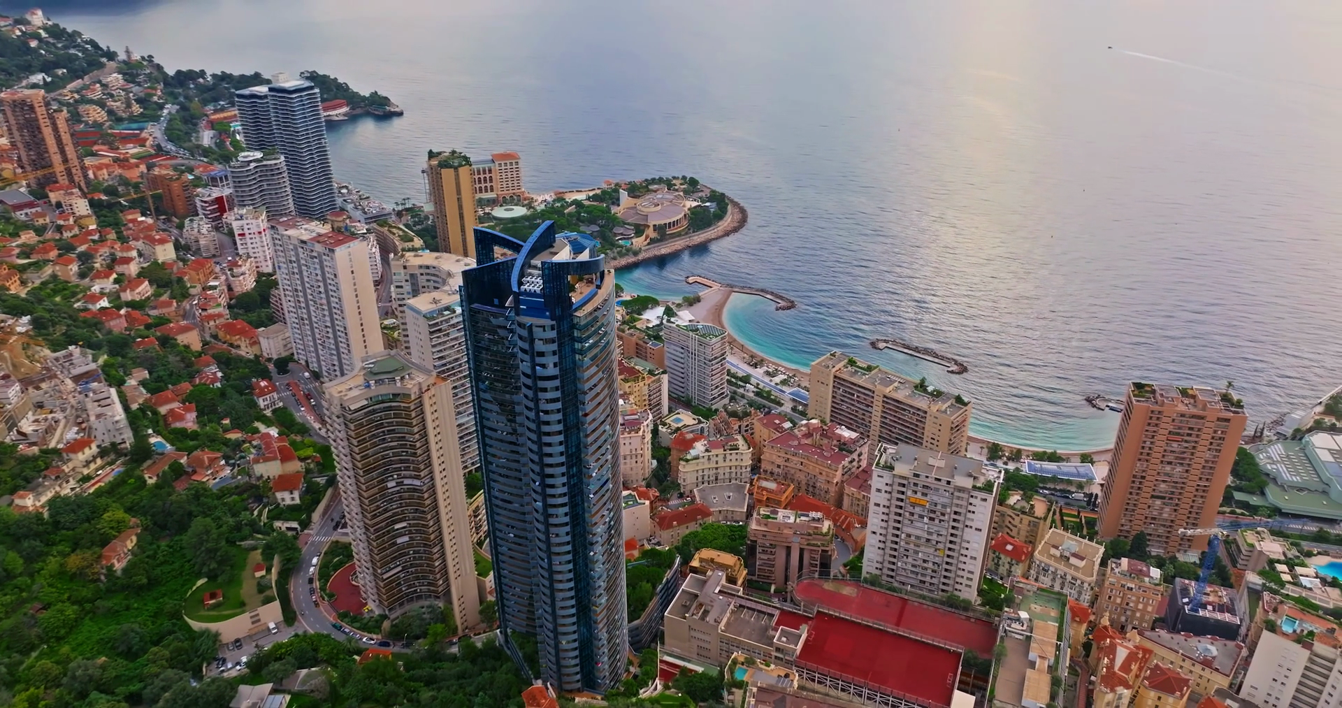 Aerial View Of City Center Of Monaco Stock Footage SBV-351985182 ...