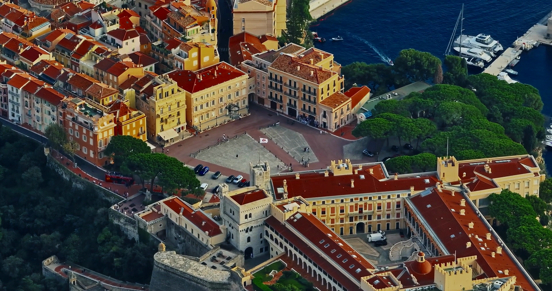 Aerial View Of City Center Of Monaco Stock Footage SBV-351975692 ...