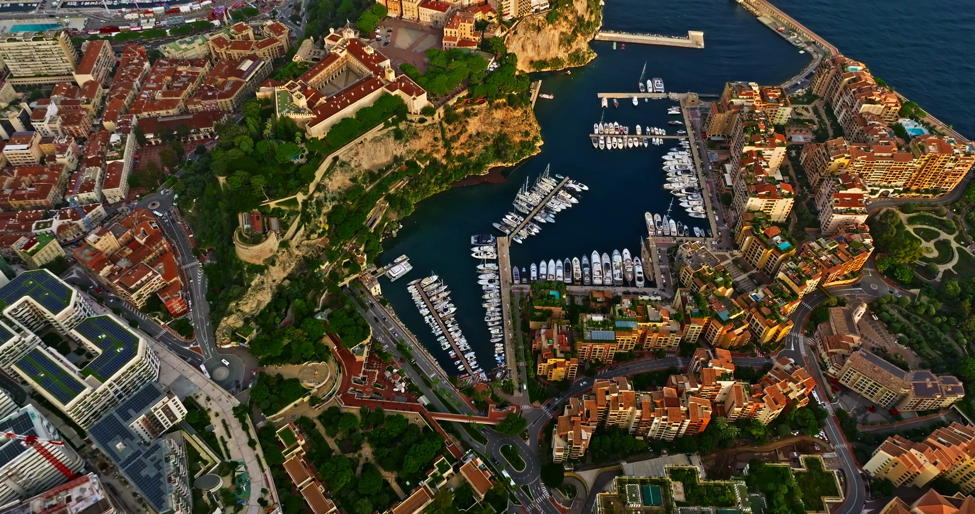 Aerial View Of City Center Of Monaco Birds Stock Footage SBV-352198851 ...