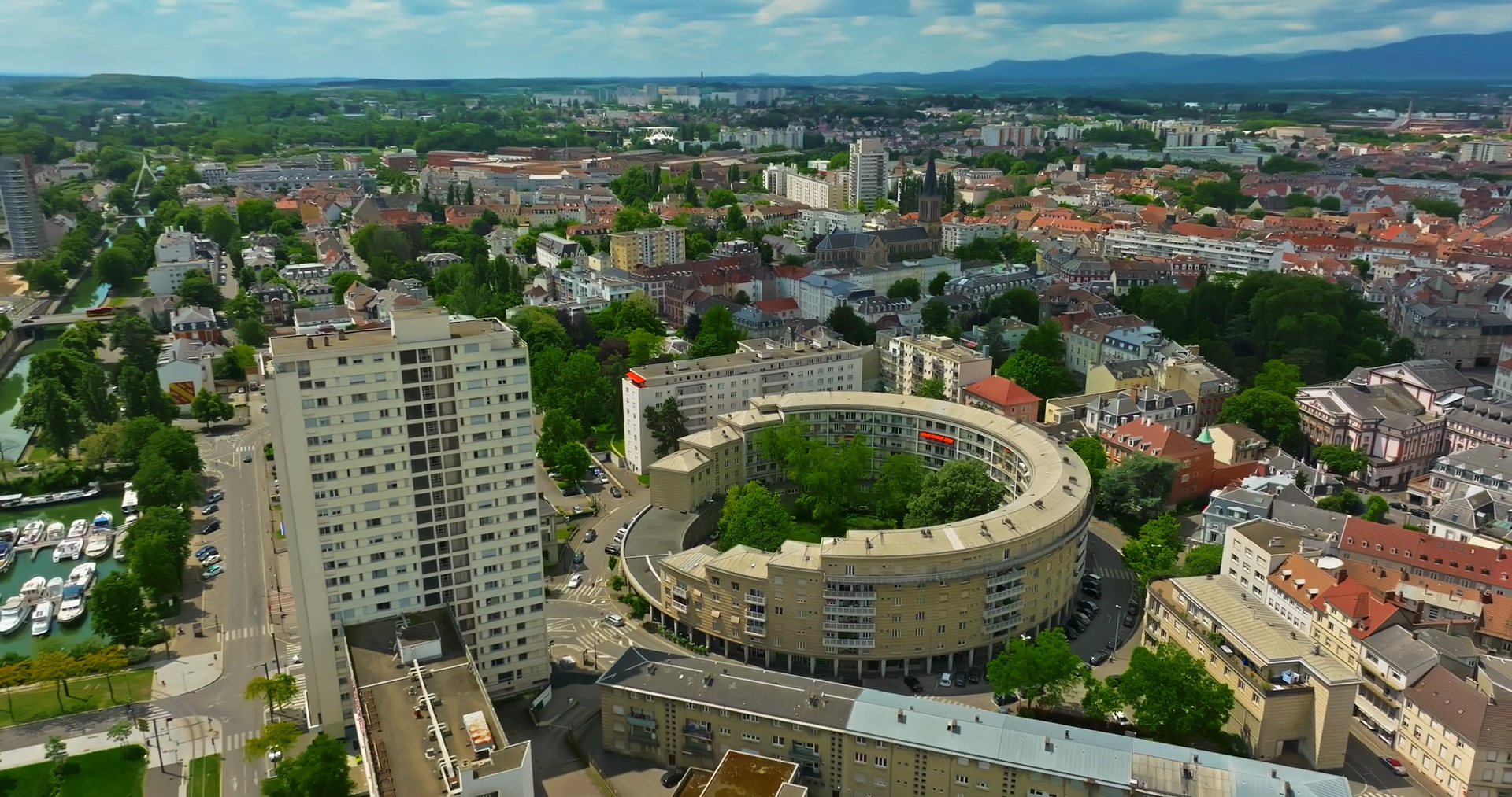 Aerial Drone Footage Of Basel Old Town Along Stock Footage SBV ...