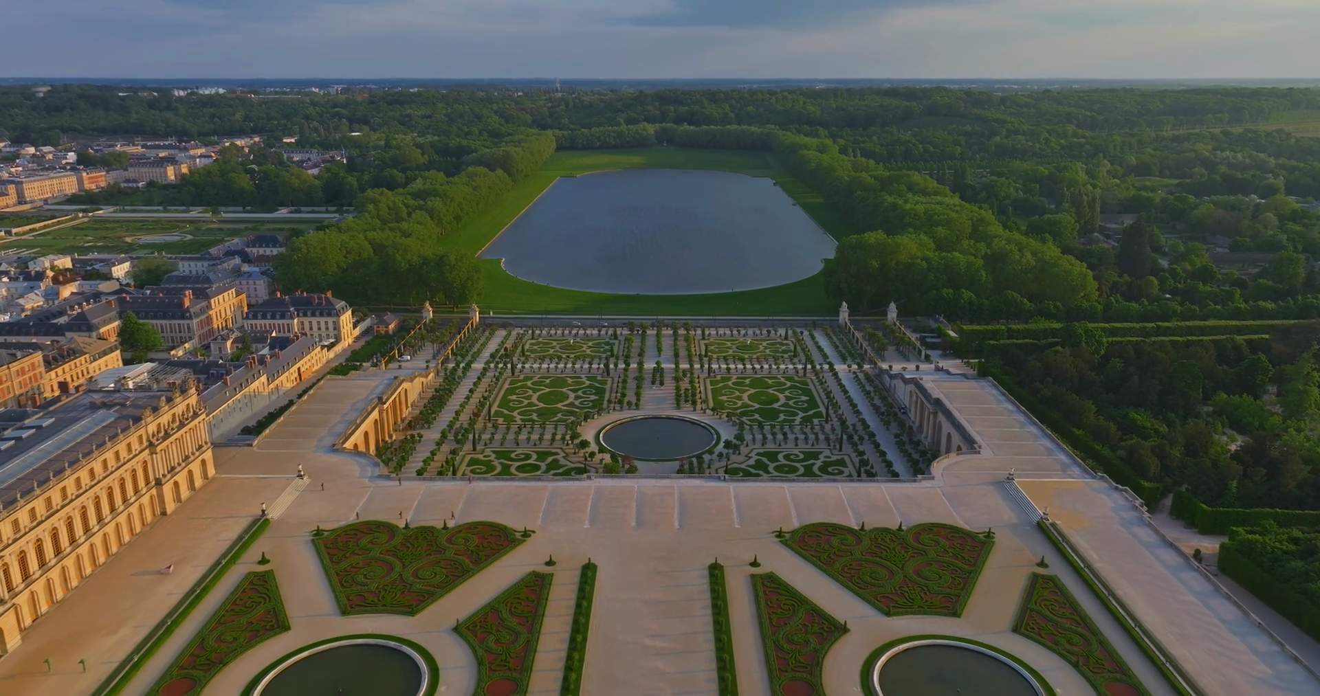 Aerial View Of Palace Of Versailles Gardens Stock Footage SBV-352795224 ...