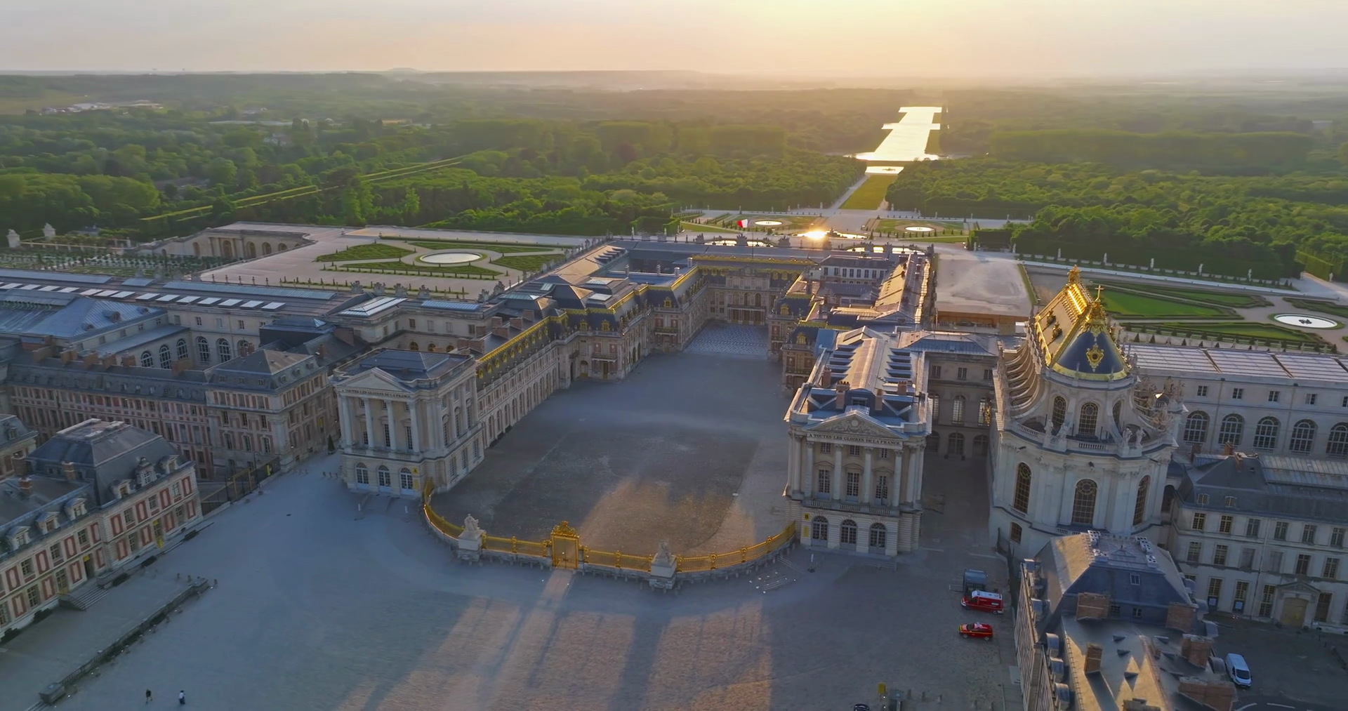 Aerial View Of Palace Of Versailles Gardens Stock Footage SBV-352794671 ...