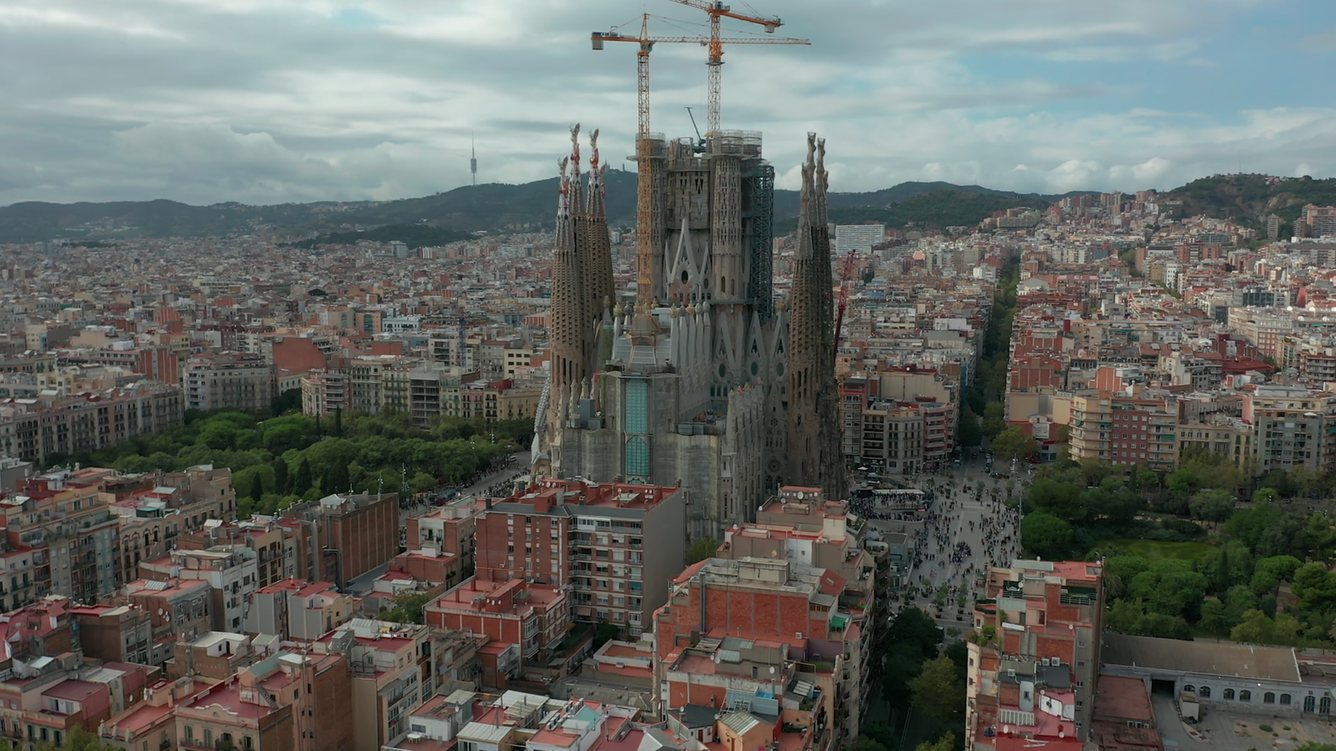 Aerial View Santa Eulalia Cathedral Sagrada Stock Footage SBV-351945007 ...
