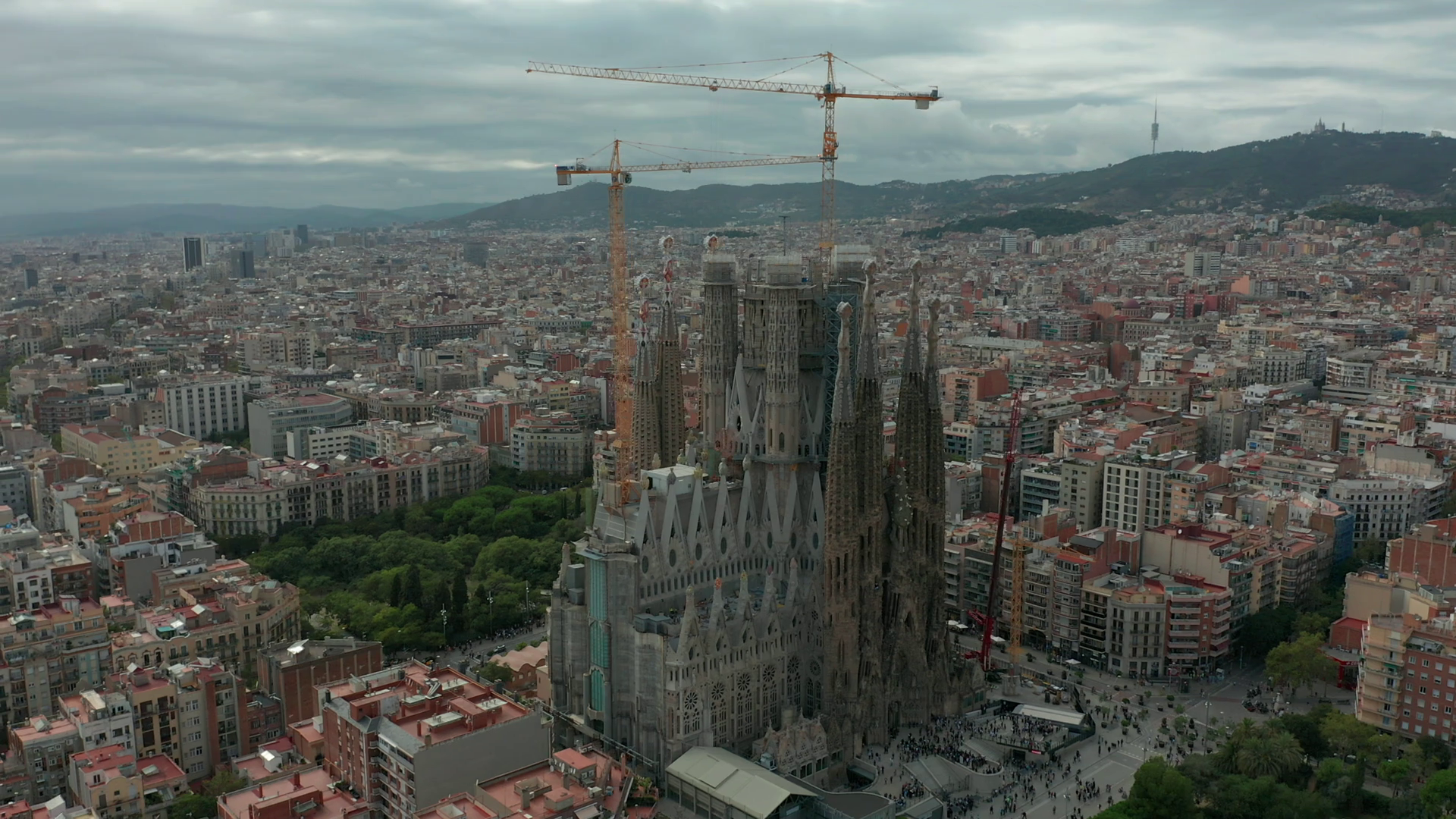 Aerial View Santa Eulalia Cathedral Sagrada Stock Footage SBV-351945699 ...