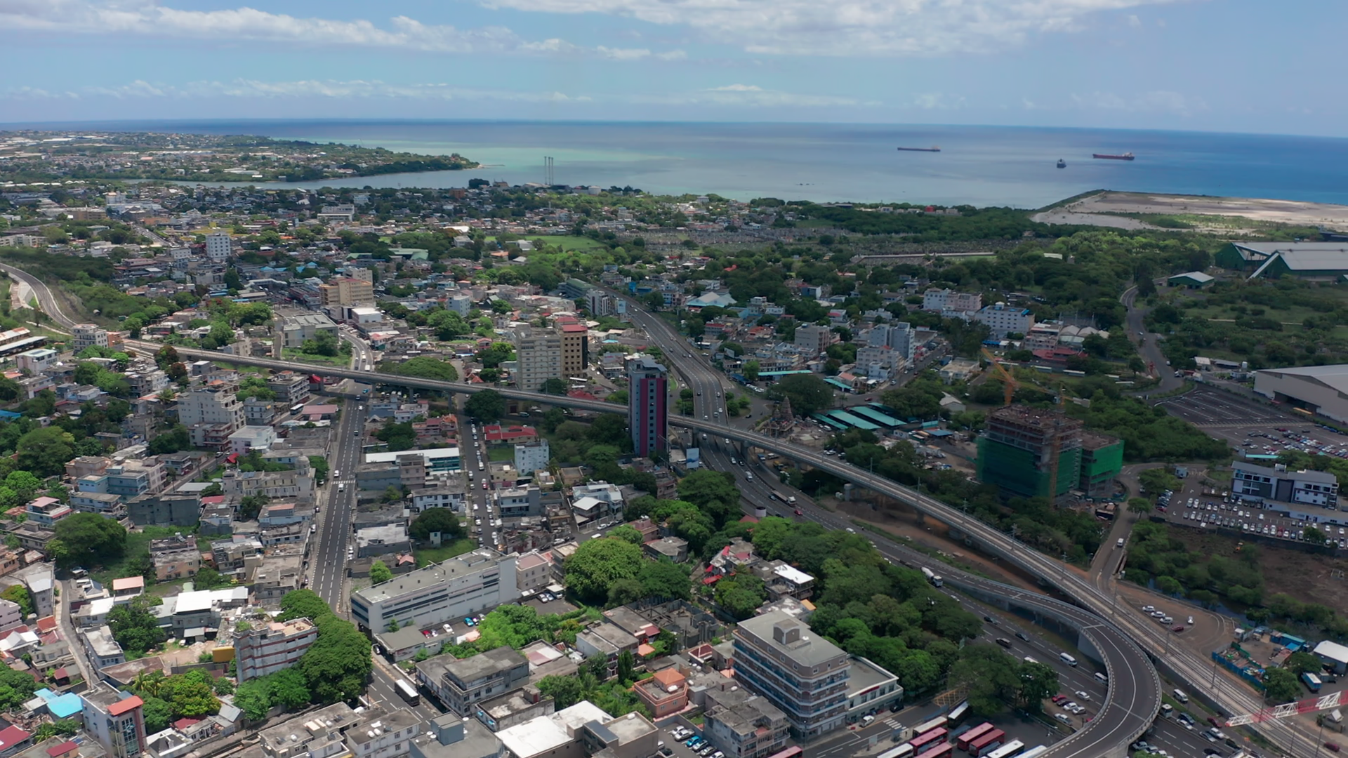 City On Indian Ocean Aerial View Port Louis Stock Footage SBV-352593056 ...