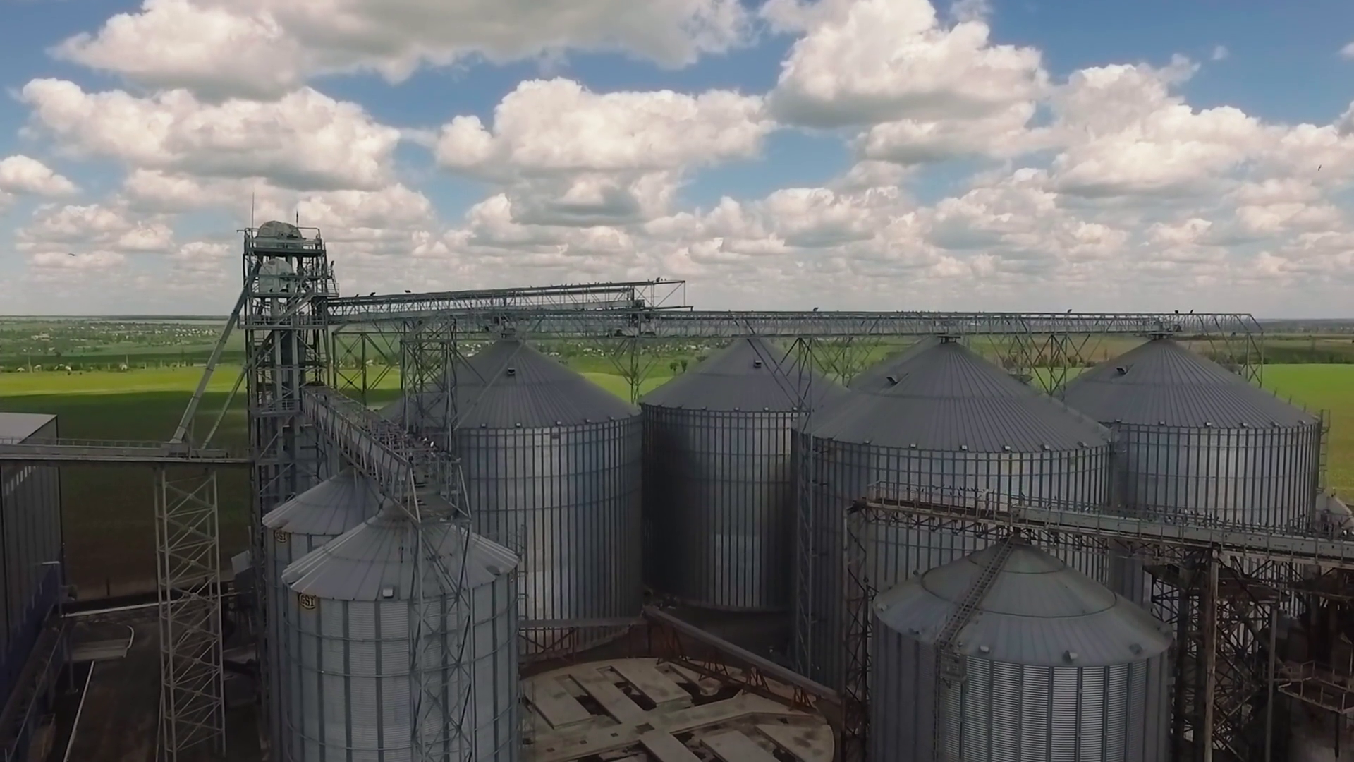 Aerial View Grain Wheat Soybean Storage Stock Footage SBV-352804579 ...