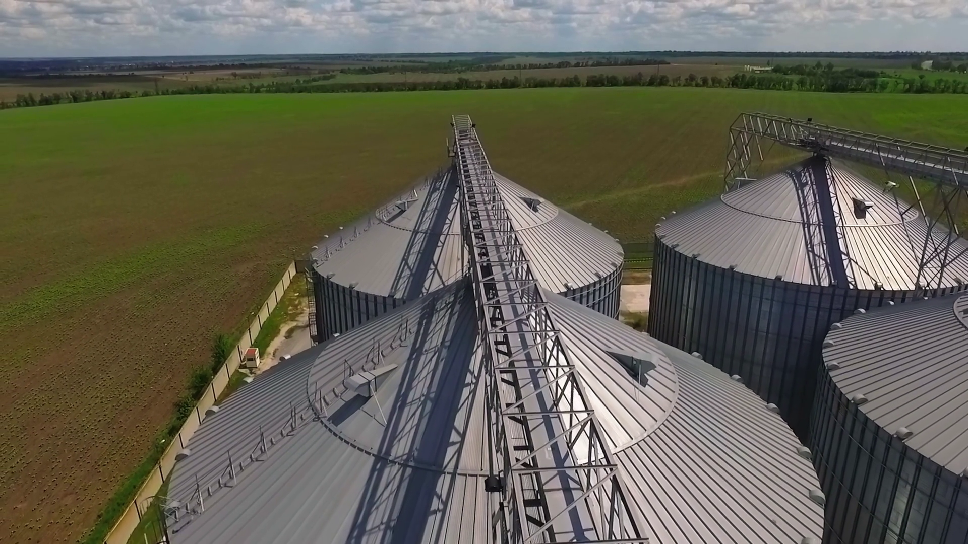 Aerial View Grain Wheat Soybean Storage Stock Footage SBV-352807465 ...