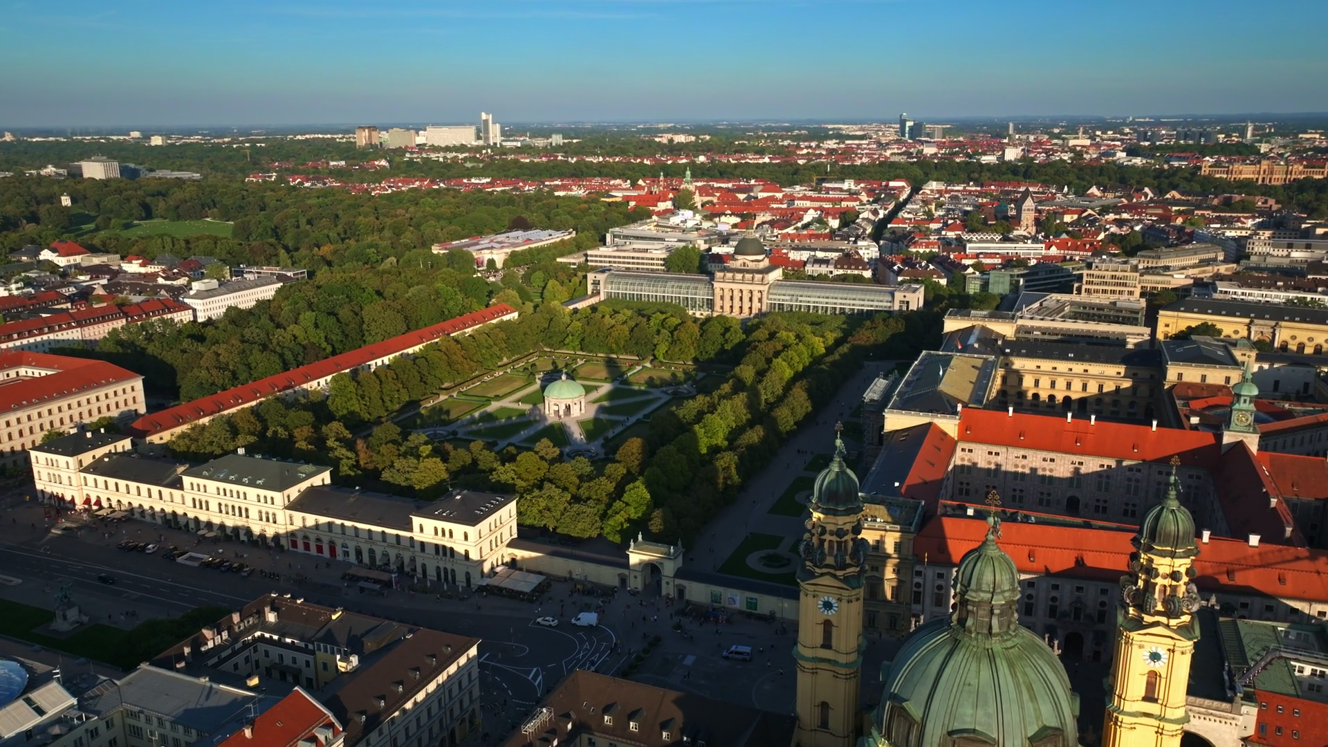 Aerial View Of Bavarian State Chancellery In Stock Footage SBV ...