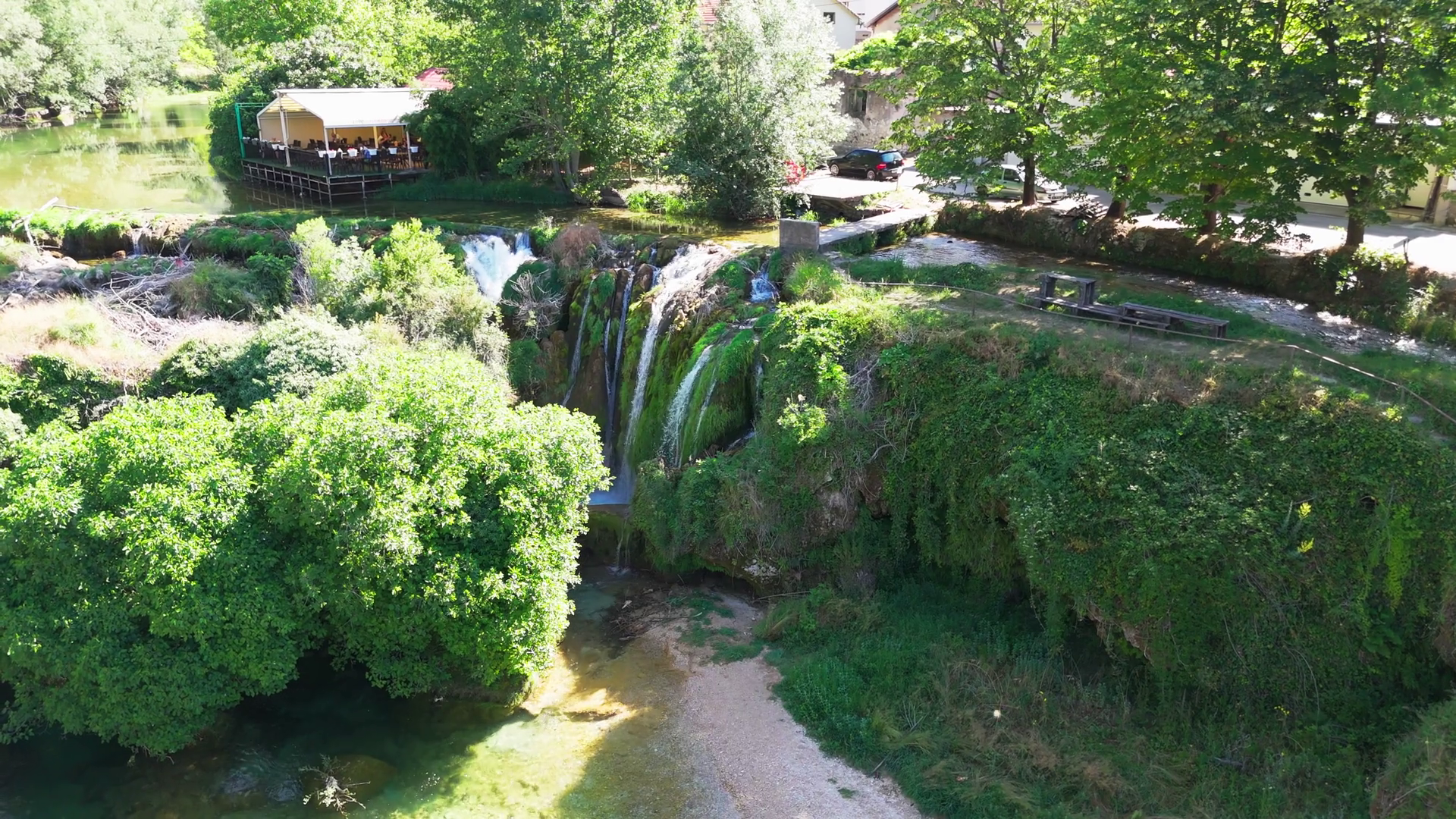 Aerial View: Stolac Waterfall Nature Peace Stock Footage SBV-352413378 ...