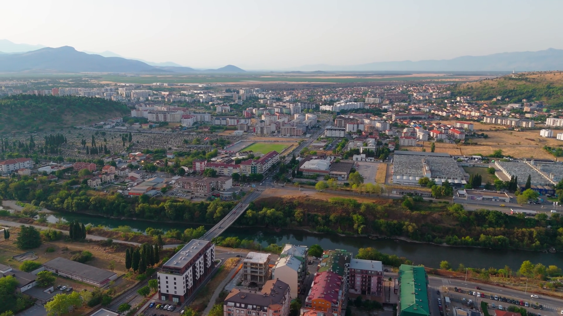 Drone Capture: Podgorica Urban Montenegro Stock Footage SBV-352754679 ...