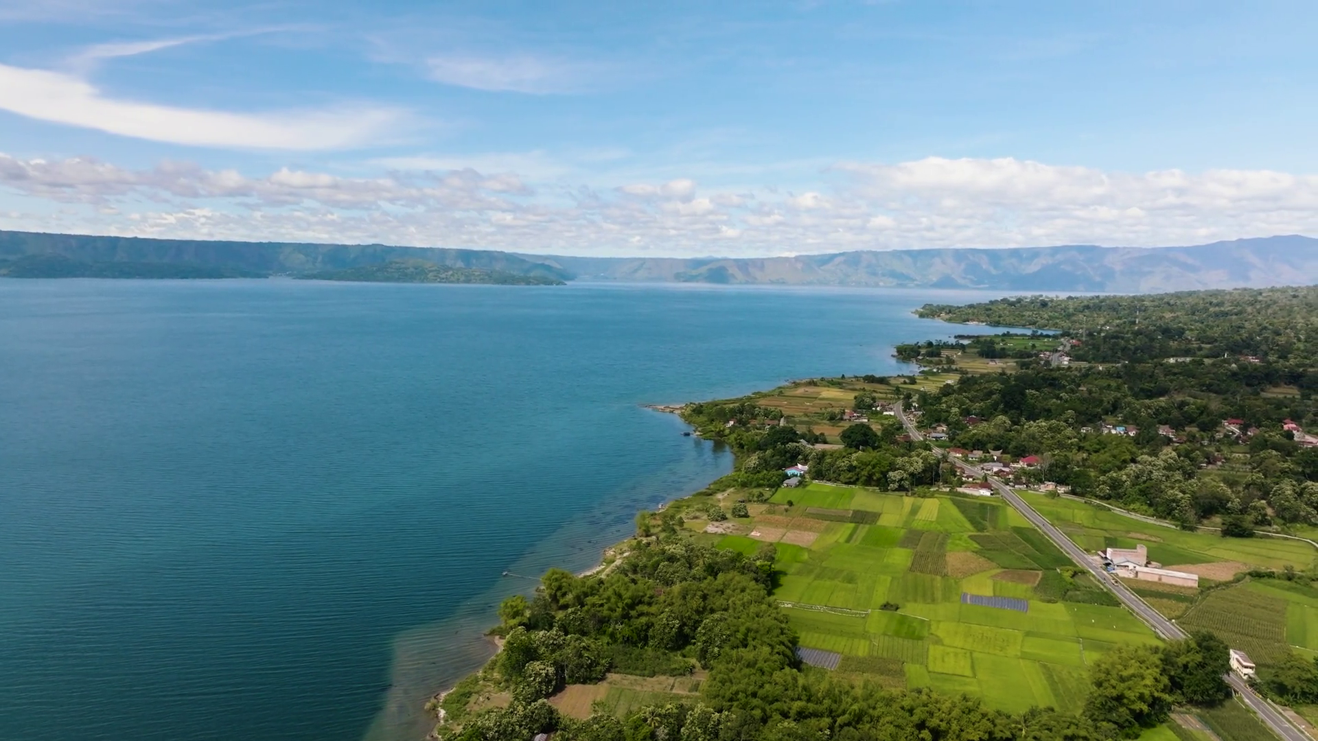 Aerial View Of Samosir Is Large Volcanic Stock Footage SBV-352234654 ...