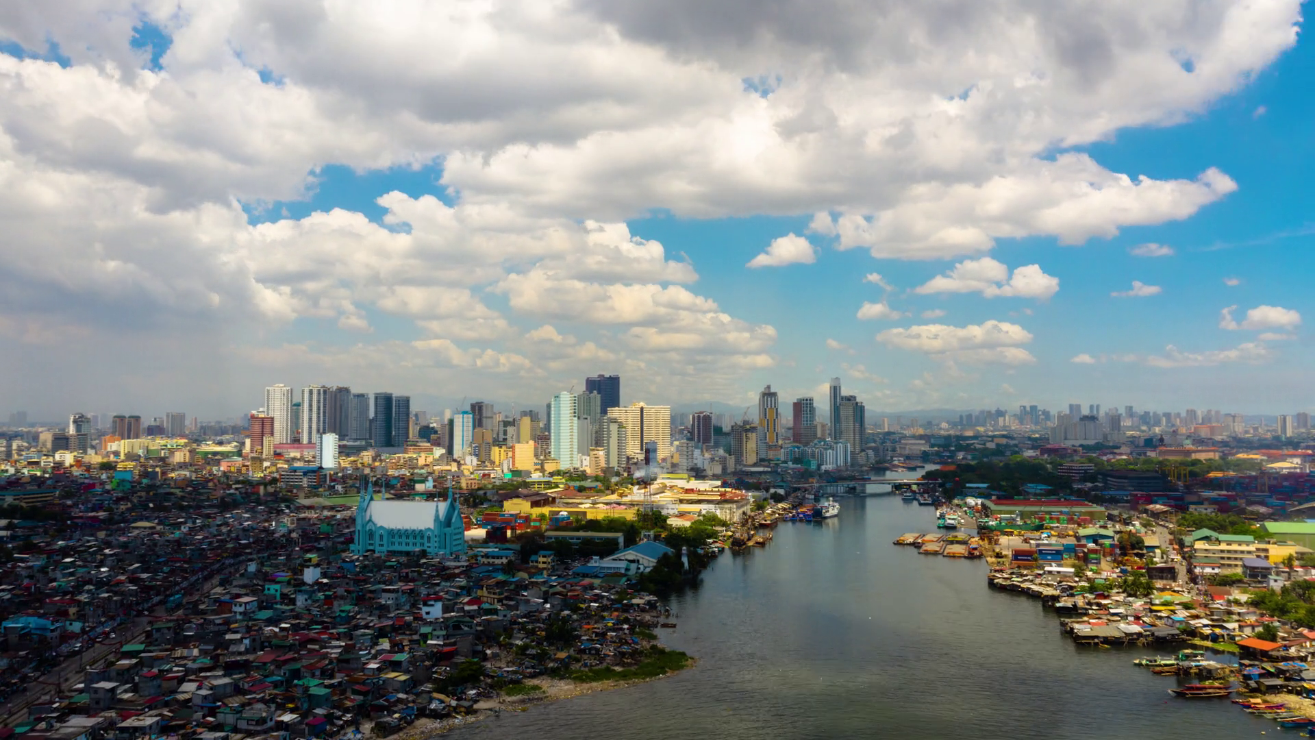 Time Lapse Of Manila With Skyscrapers Under Stock Footage SBV-352325321 ...