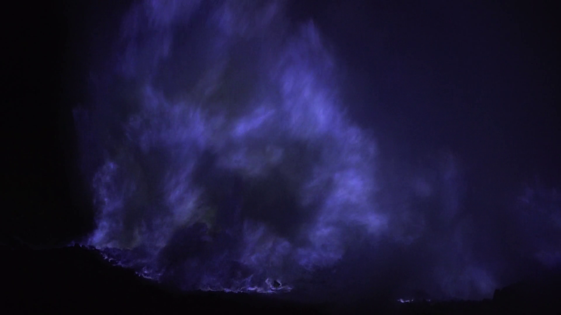 Blue Fire Of Burning Sulfur In Crater Of Stock Footage SBV-352333096 ...