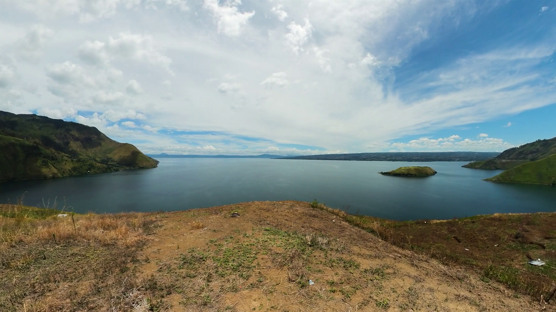 View Of Lake Toba Samosir Island Sumatra Stock Footage SBV-352353795 ...