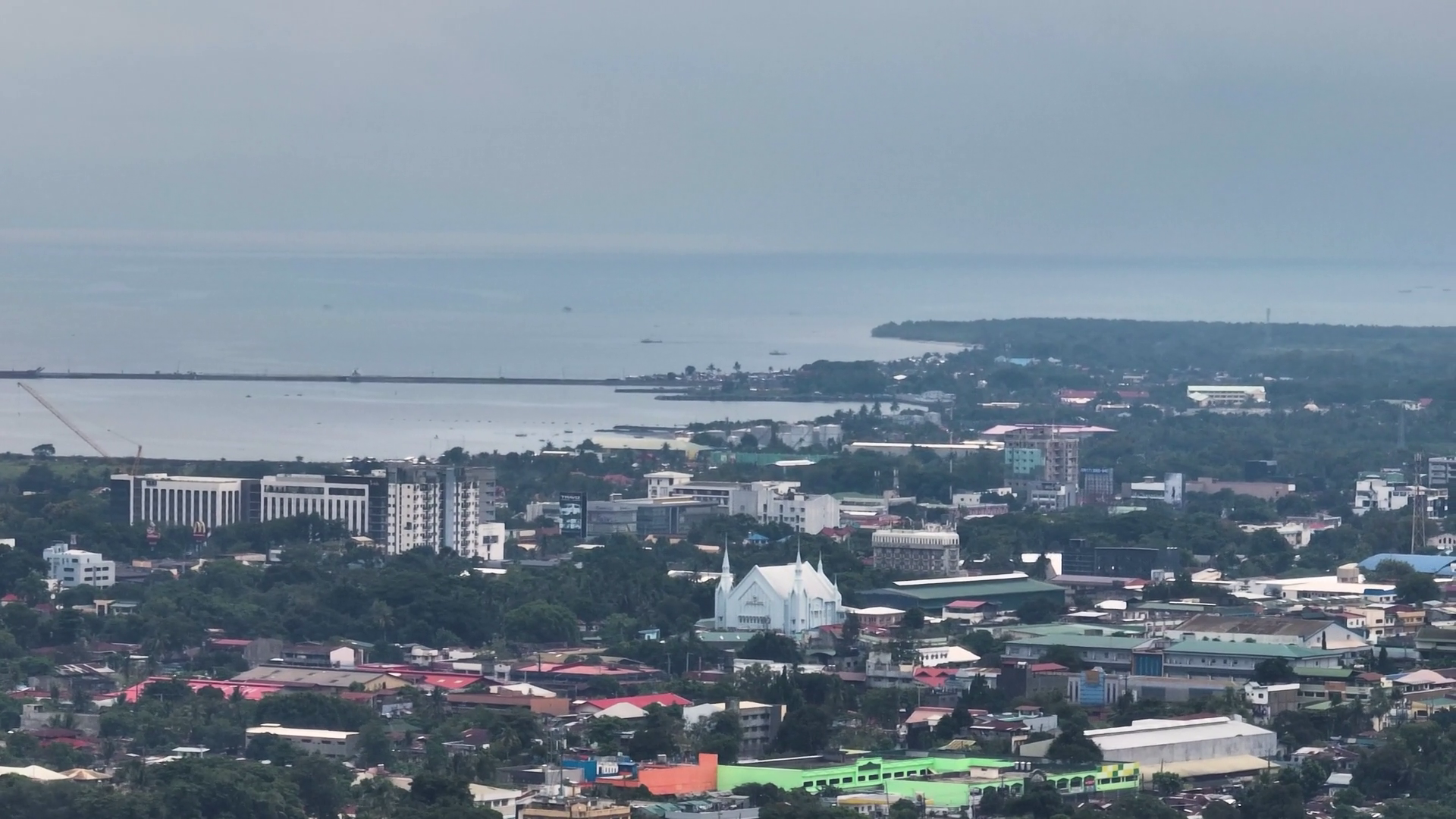 Aerial View Of City Of Bacolod Sea Stock Footage SBV-352348478 ...