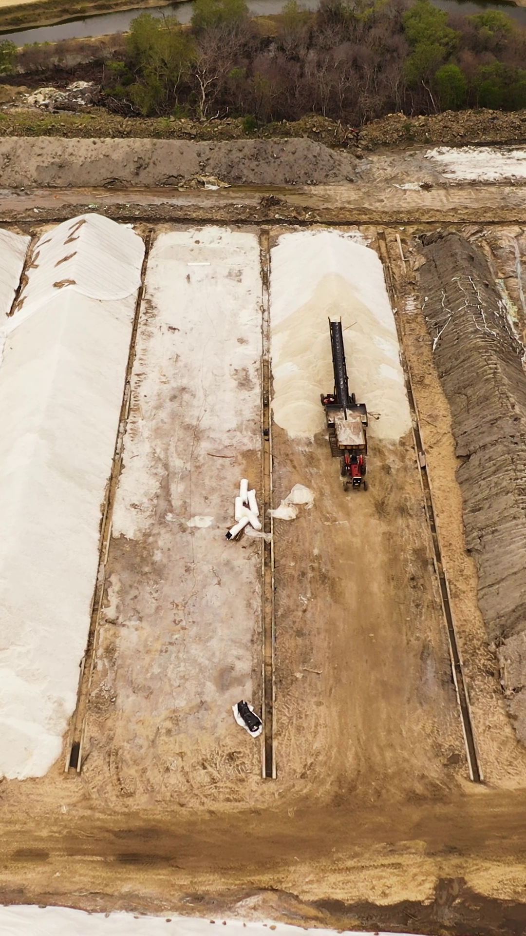 Salt Storage Drying Evaporation In Open Air Stock Footage SBV-353221244 ...
