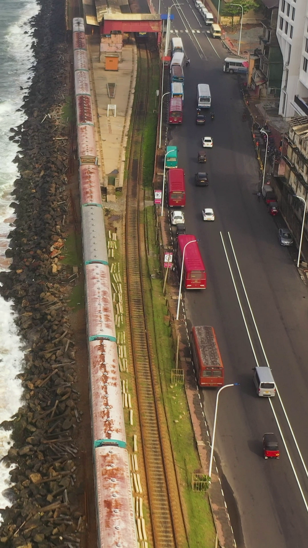 Train On Railway Tracks In City Of Colombo Stock Footage SBV-353248715 ...
