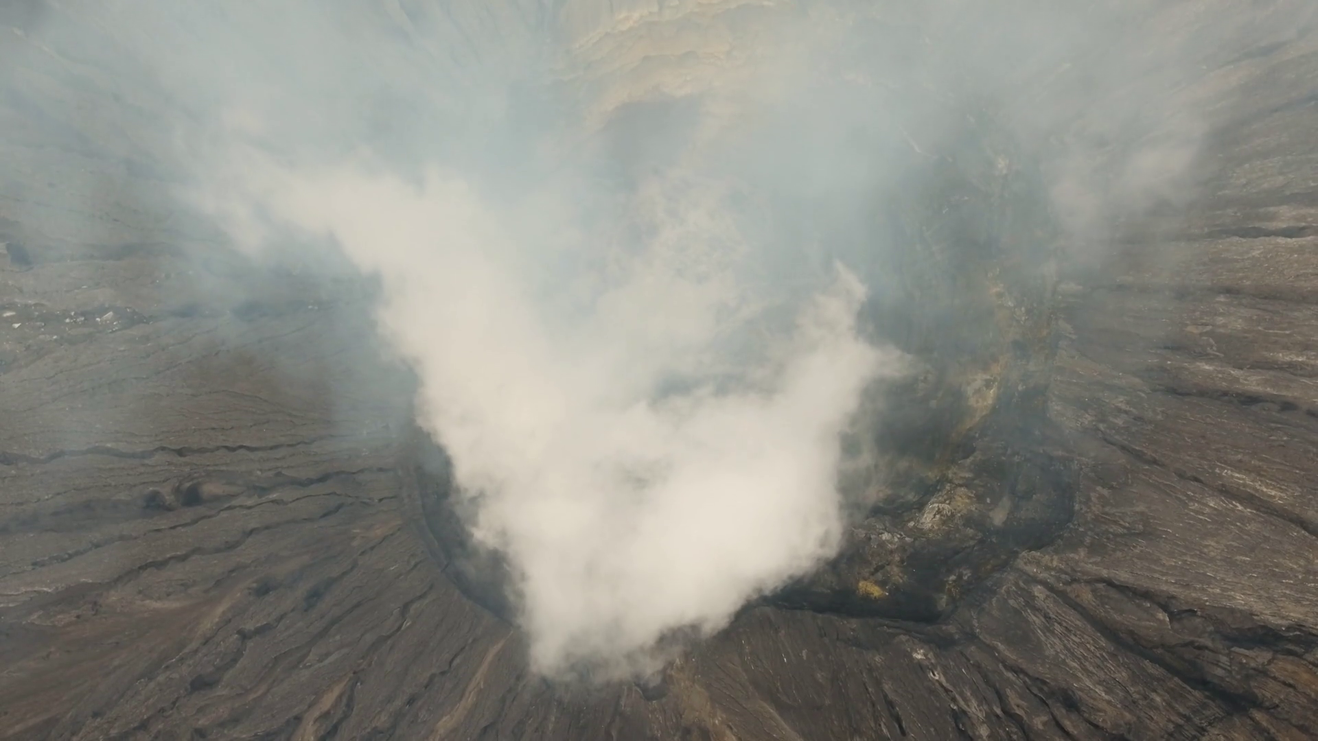 Flight Over Active Crater Of Volcano White Stock Footage SBV-347407304 ...