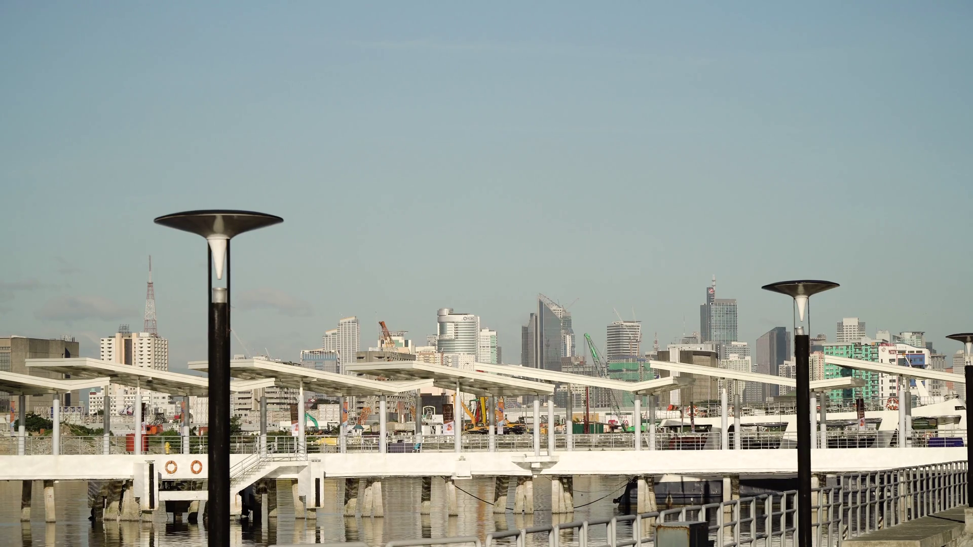 Manila City Skyscrapers Buildings Seascape Stock Footage SBV-347499529 ...