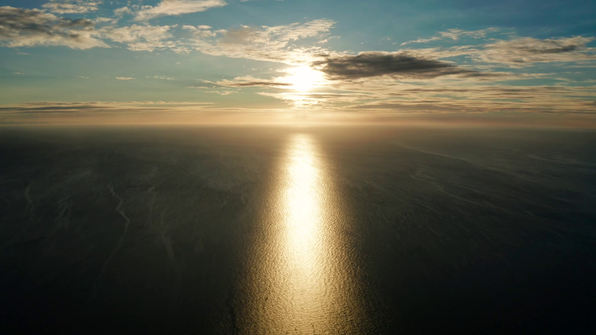 Sunset Above Sea Surface With Waves Aerial Stock Footage SBV-347721579 ...