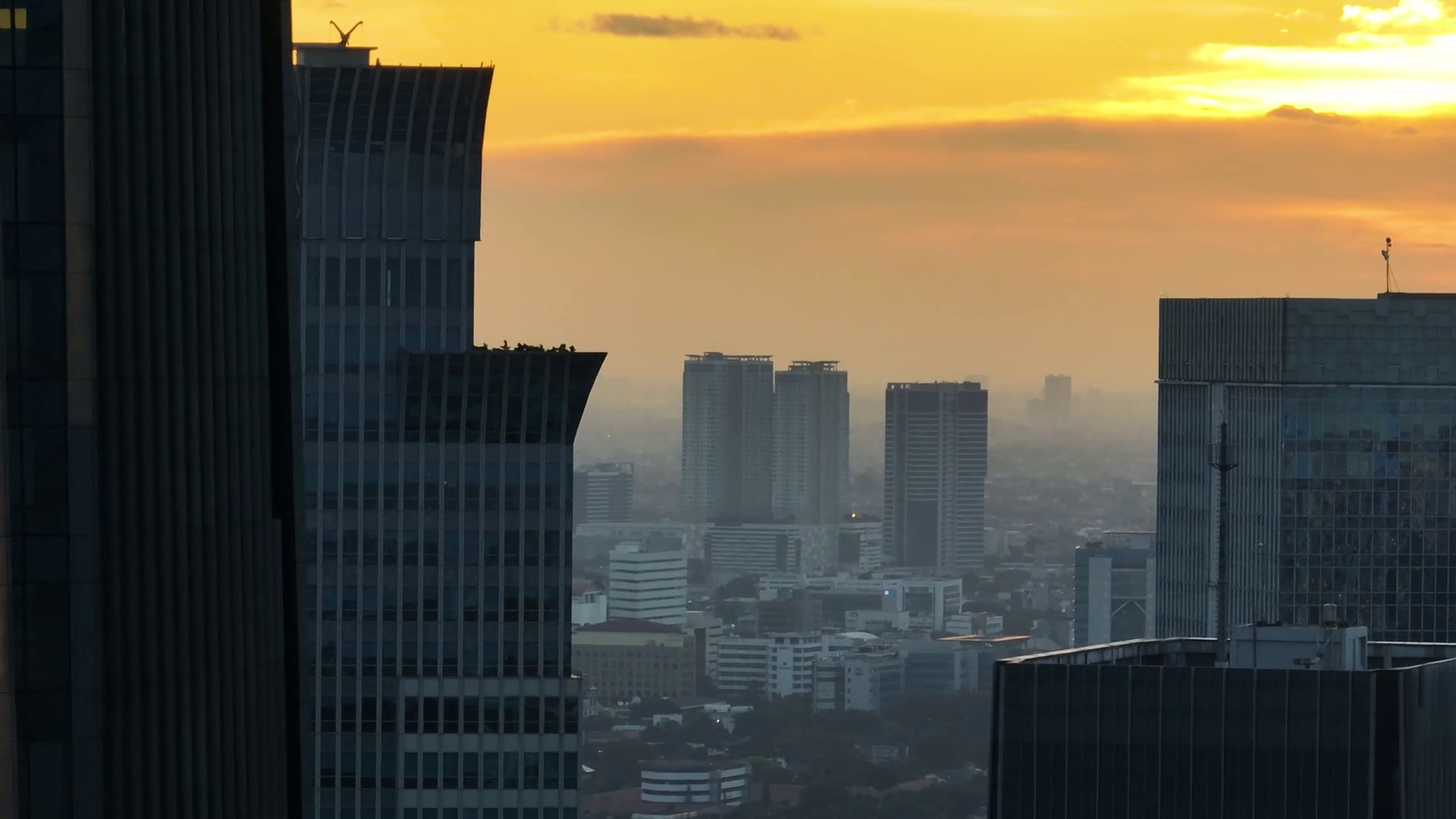 Aerial Drone Of Jakarta City Skyscrapers At Stock Footage SBV-348394403 ...