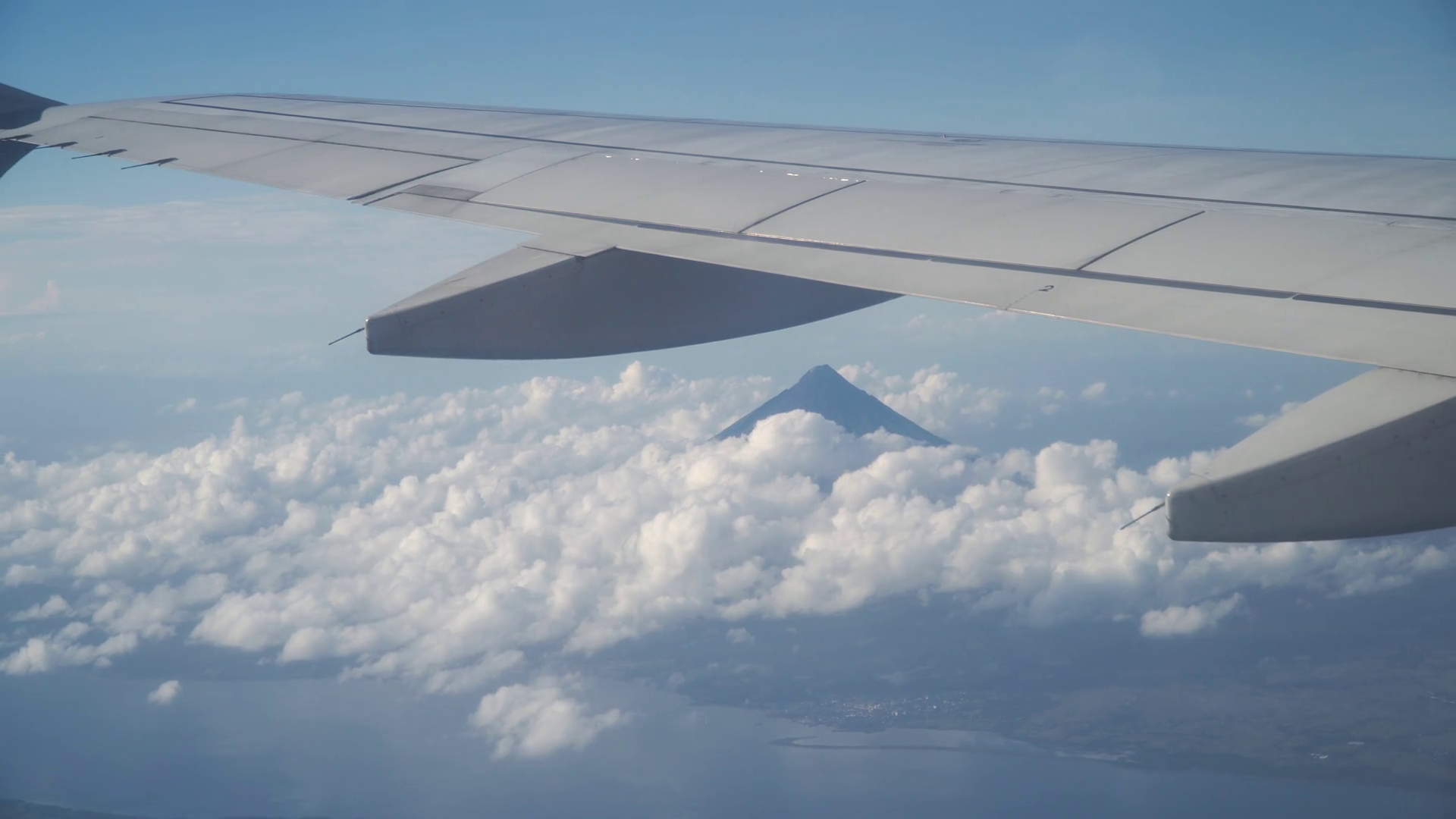 View Through Airplane Window On Volcano Stock Footage SBV-347735678 ...