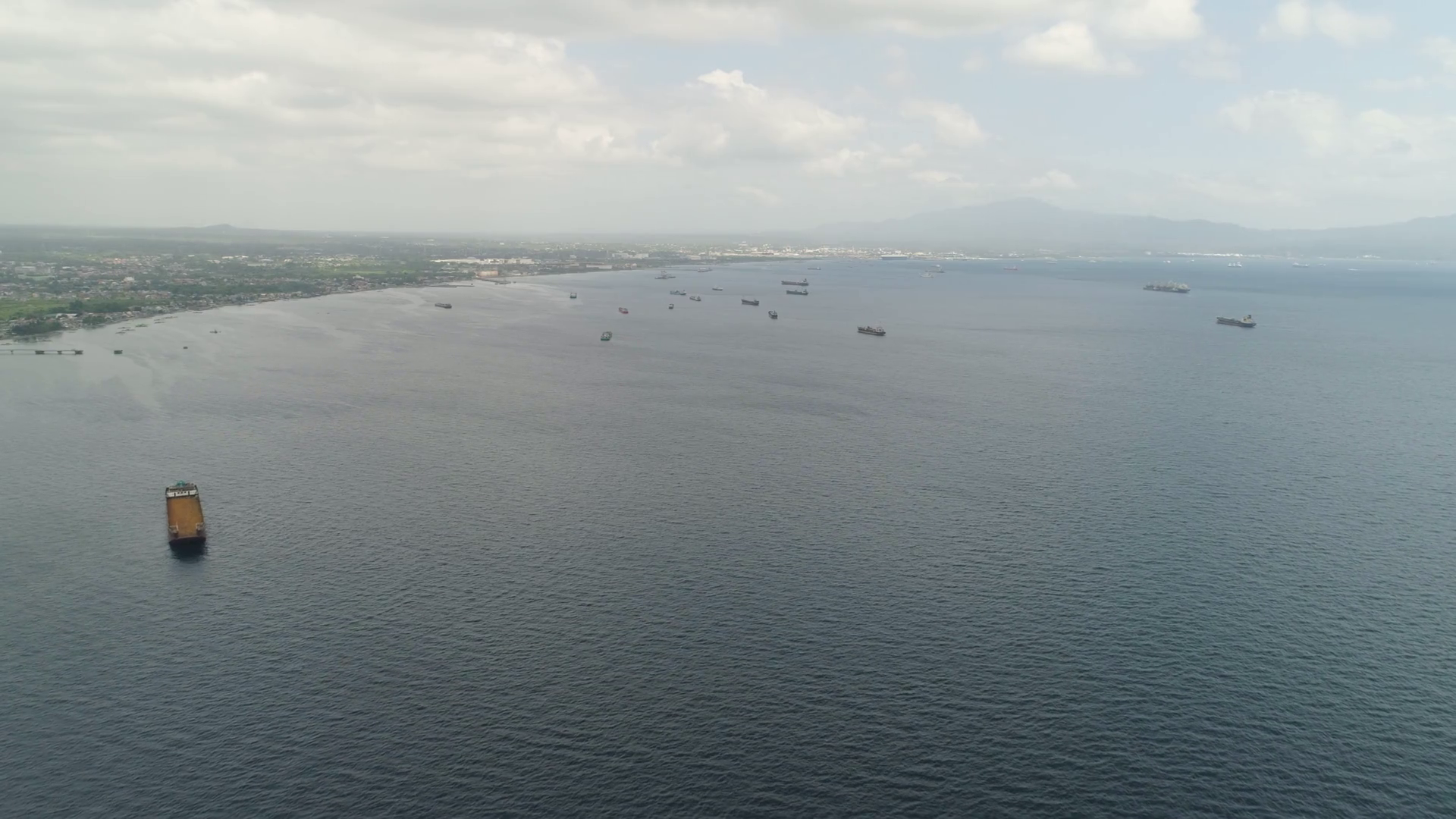 Aerial View Cargo Merchant Ships In Harbor Stock Footage SBV-347735808 ...