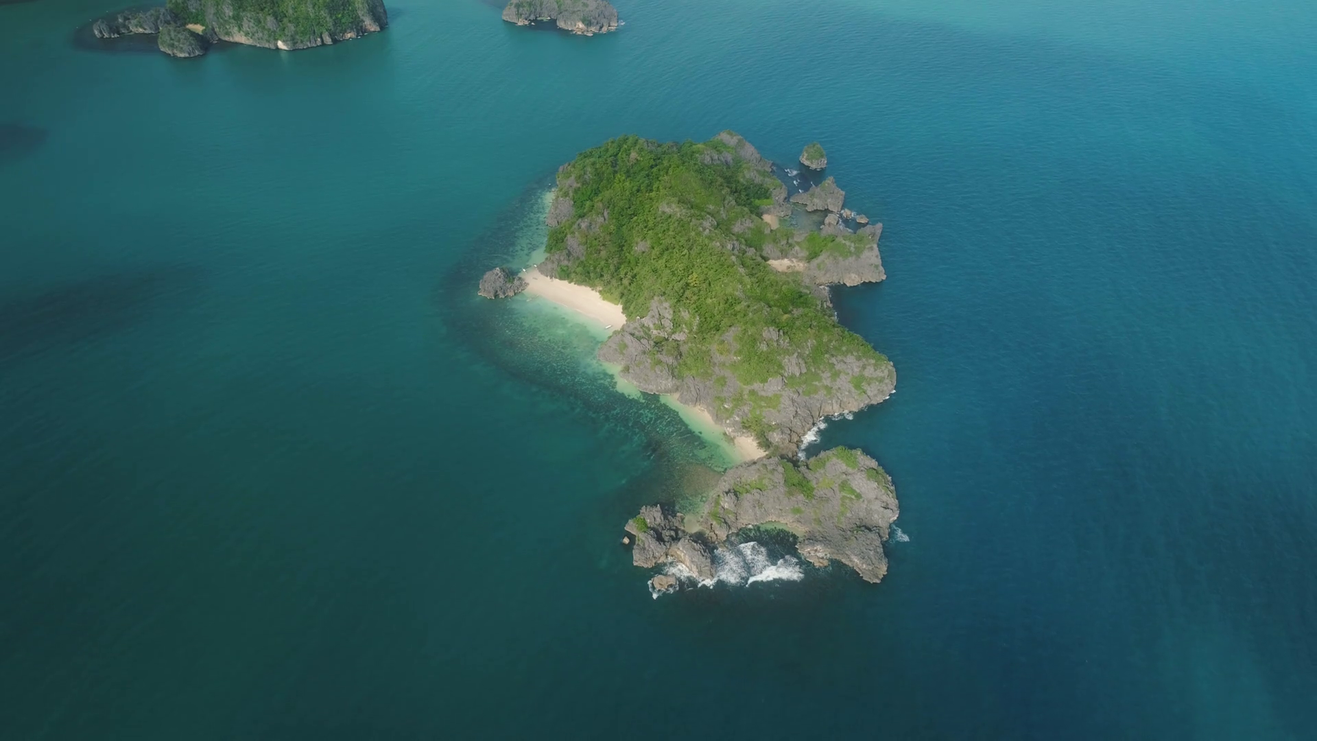 Aerial View Island With Sand Beach Turquoise Stock Footage SBV ...