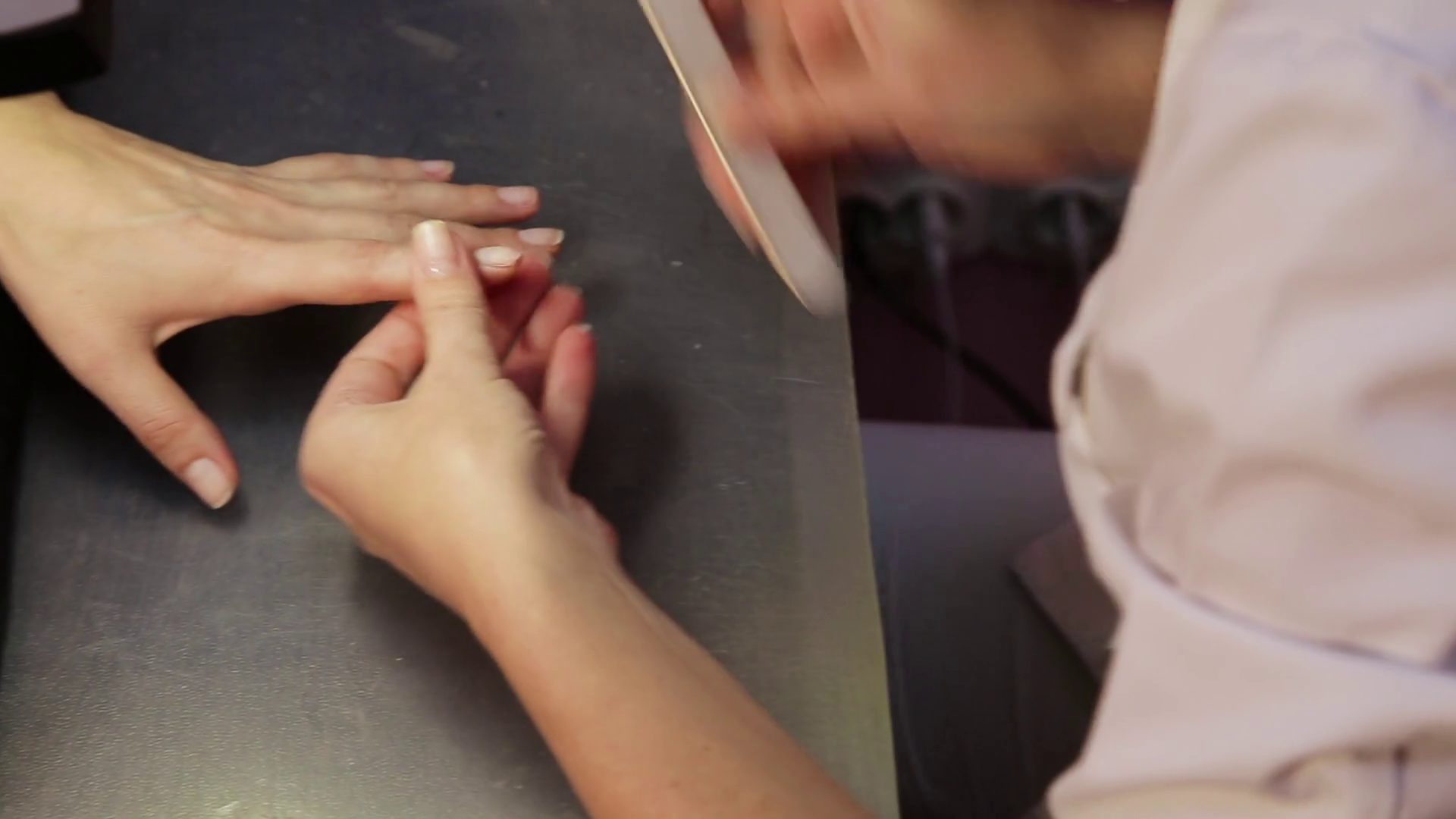 Manicurist Filing Nails Of Client Doing Stock Footage SBV-348448022 ...