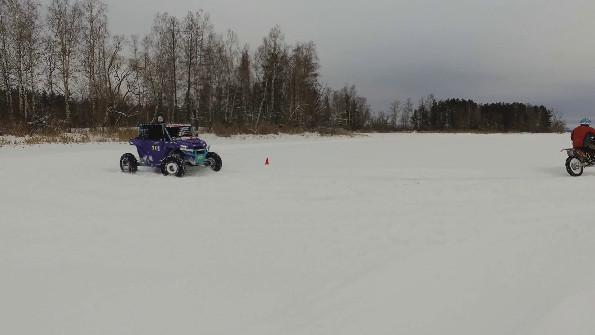 Winter Racing Side-by-side Vehicles Rally On Stock Footage SBV ...